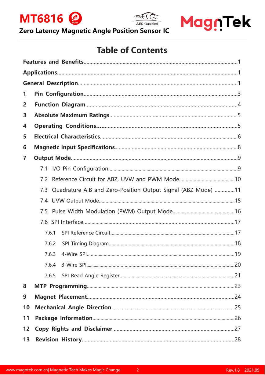 MT6816CT-STD_（MagnTek(麦歌恩)）MT6816CT-STD中文资料_价格_PDF手册-立创电子商城
