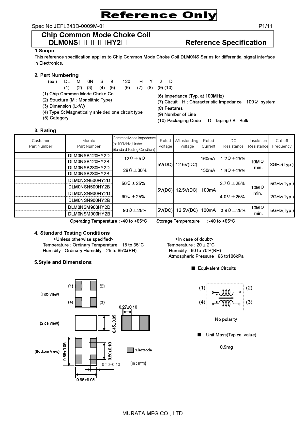 DLM0NSM900HY2D_（muRata(村田)）DLM0NSM900HY2D中文资料_价格_PDF手册-立创电子商城