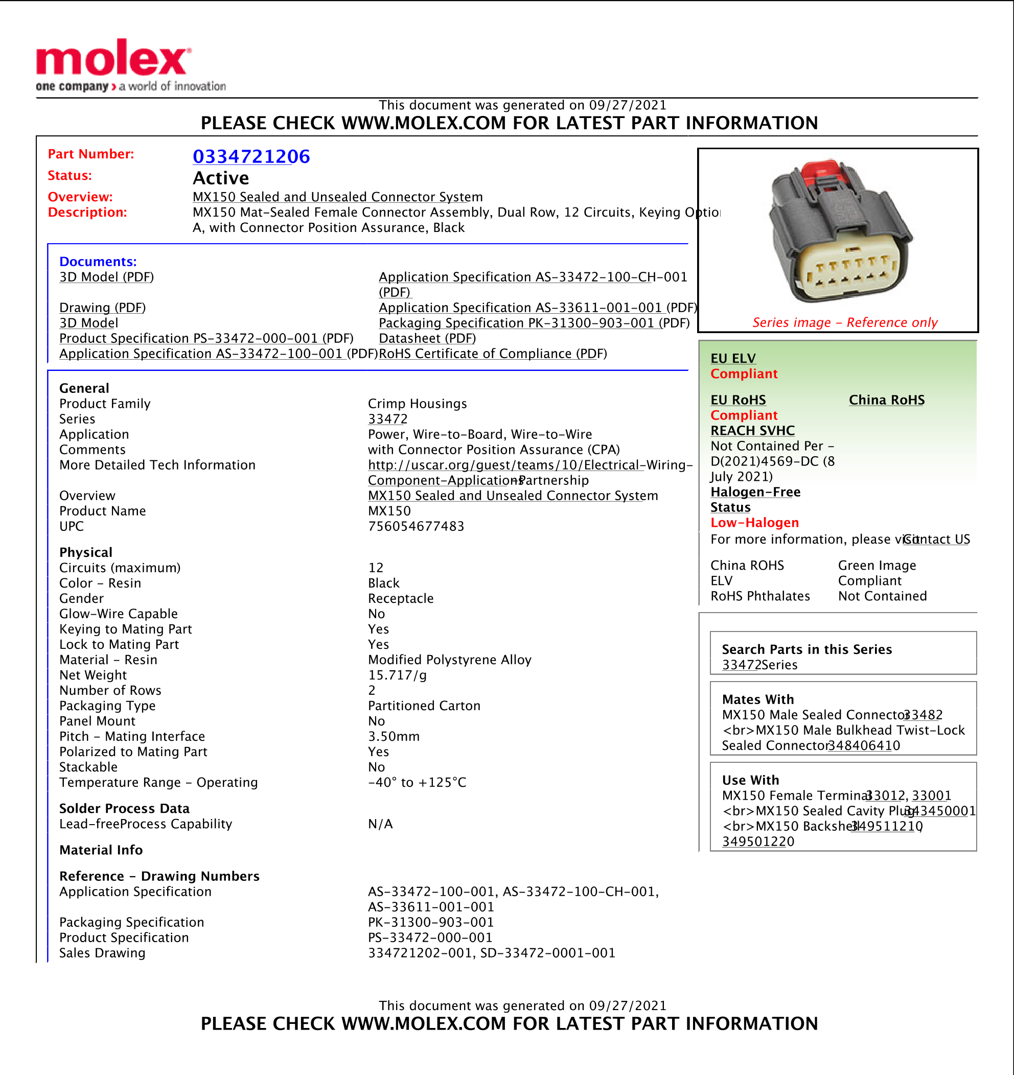 334721206_（MOLEX）334721206中文资料_价格_PDF手册-立创电子商城