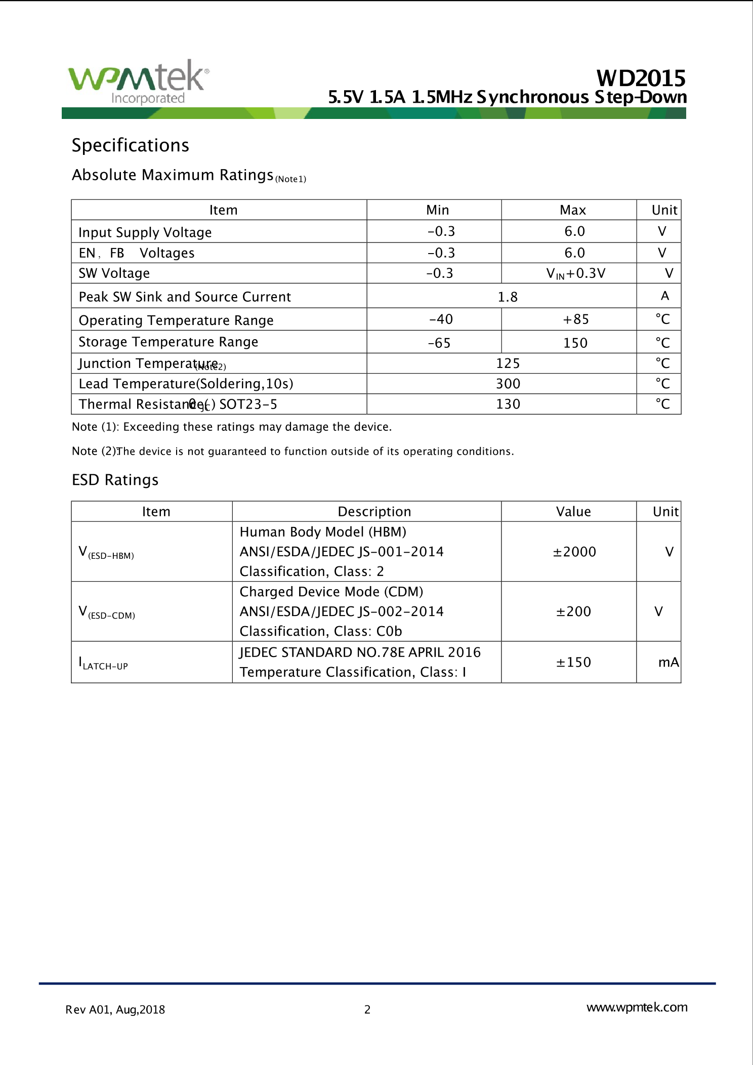 WD2015_（WPMtek(维攀微)）WD2015中文资料_价格_PDF手册-立创电子商城