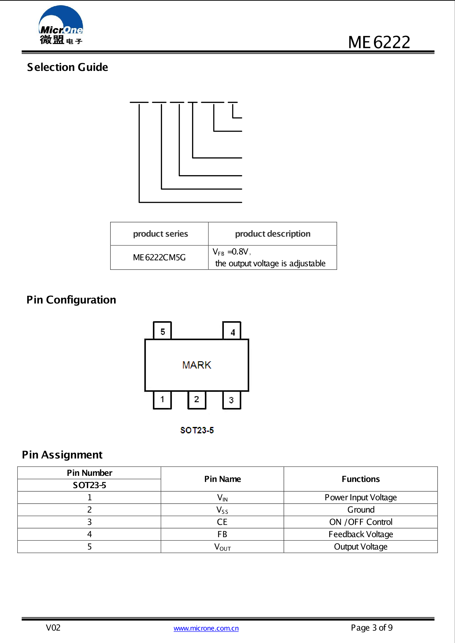 ME6222CM5G_（MICRONE(南京微盟)）ME6222CM5G中文资料_价格_PDF手册-立创电子商城