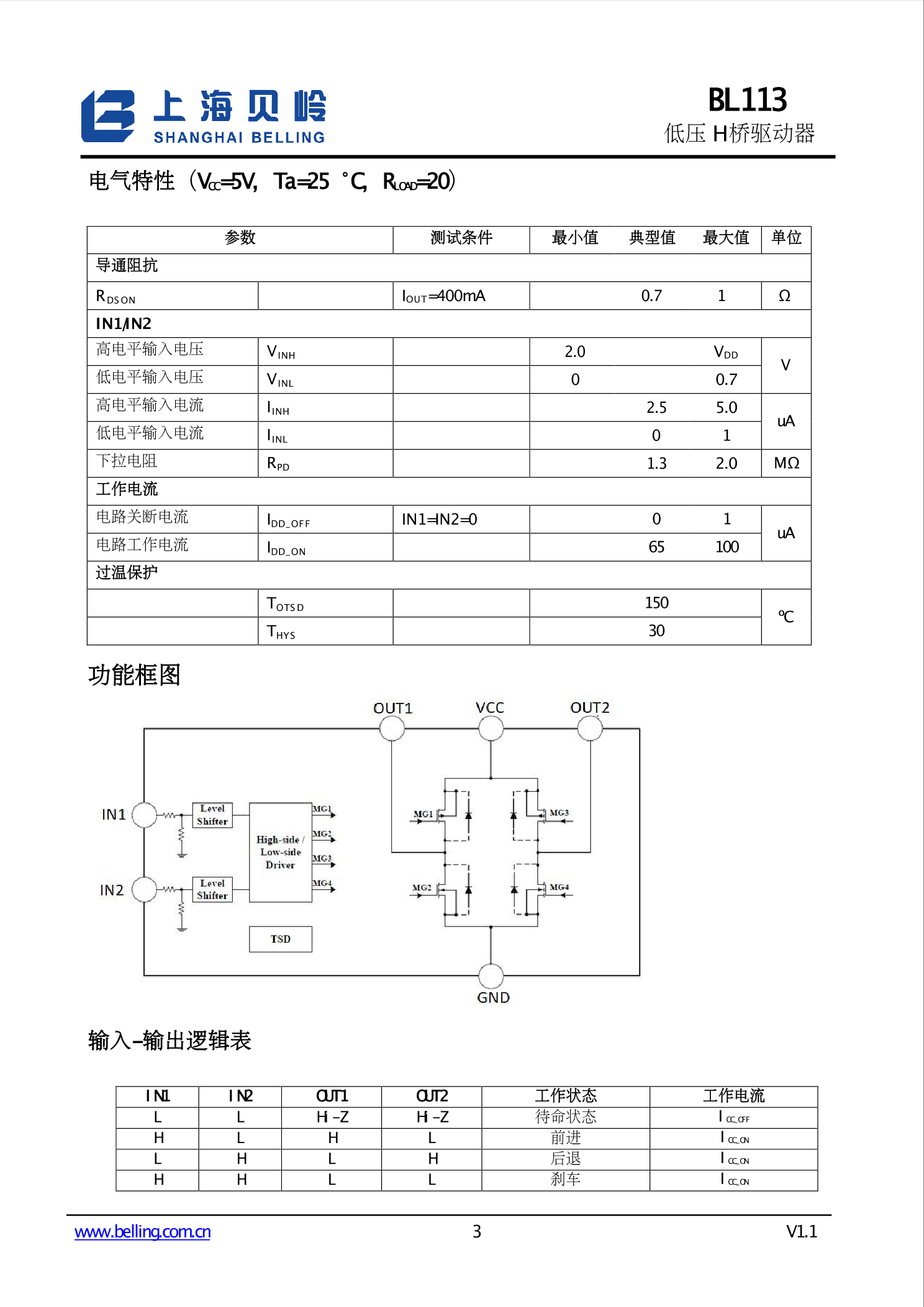 BL113_（BL(上海贝岭)）BL113中文资料_价格_PDF手册-立创电子商城