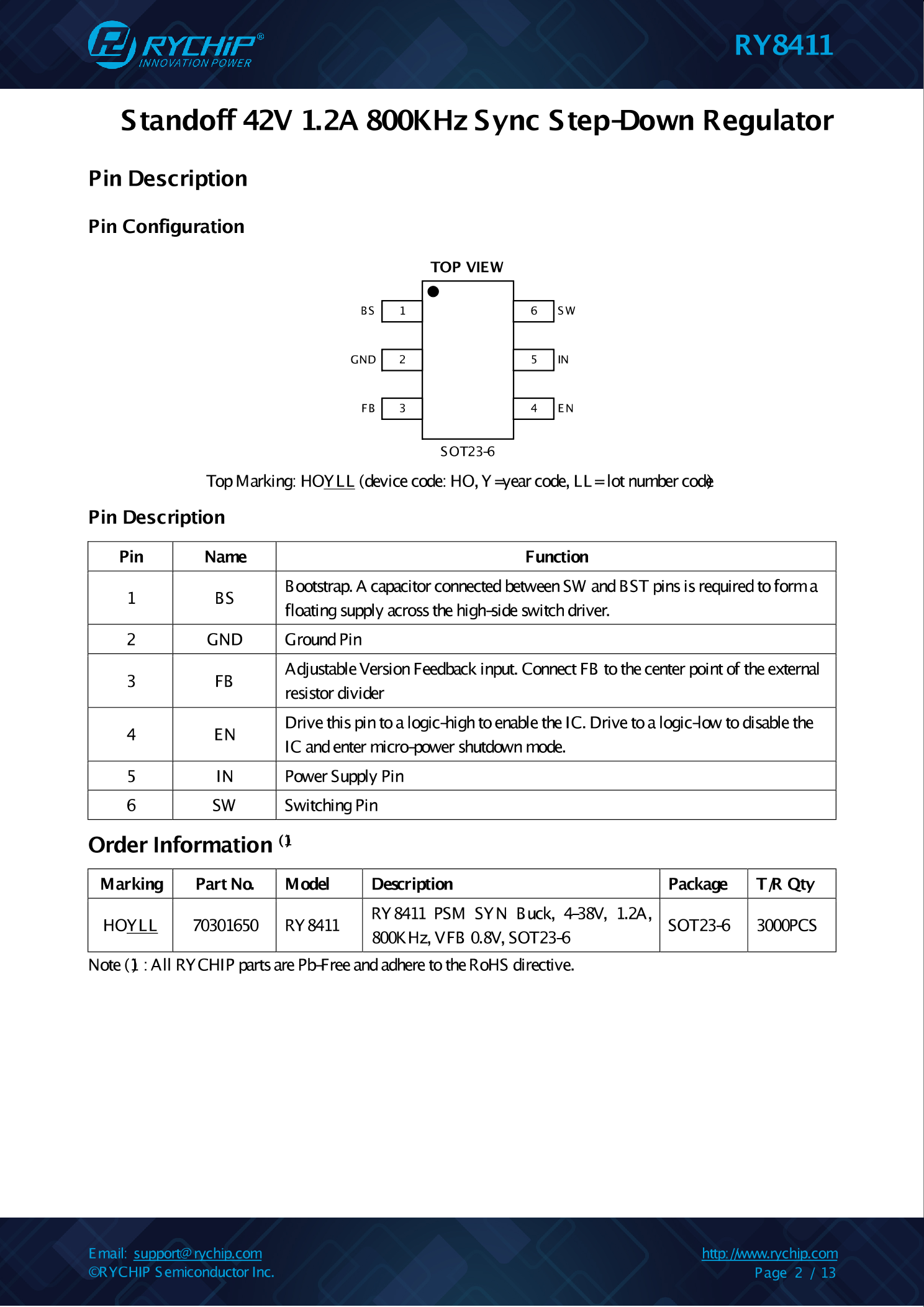 RY8411_（RYCHiP(蕊源)）RY8411中文资料_价格_PDF手册-立创电子商城