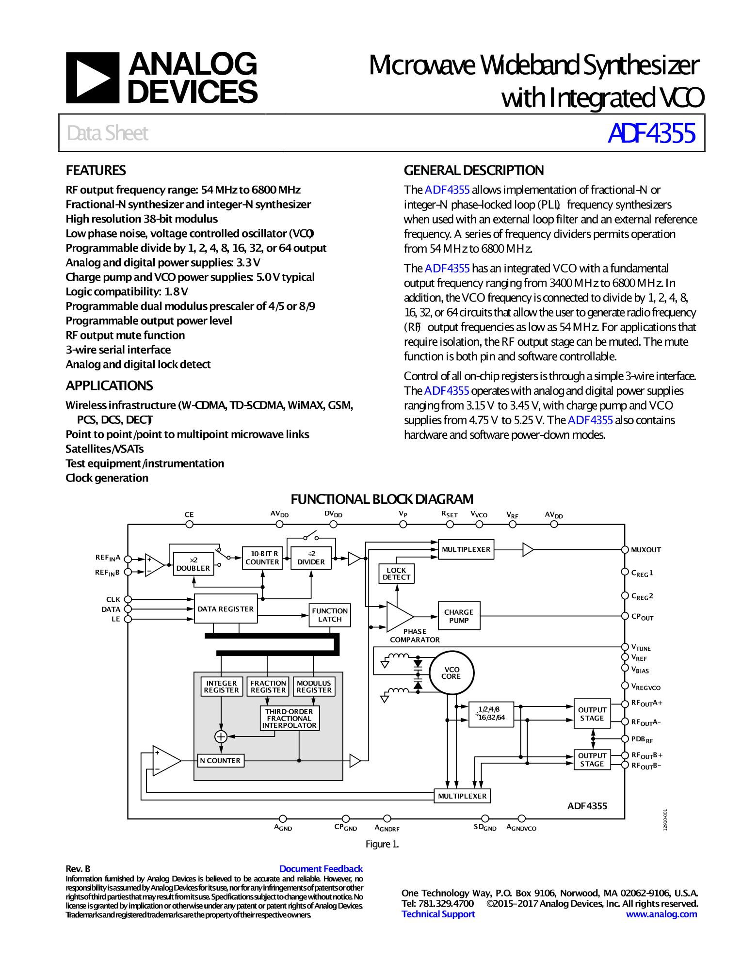 ADF4355BCPZ_（ADI(亚德诺)/LINEAR(凌特)）ADF4355BCPZ中文资料_价格_PDF手册-立创电子商城