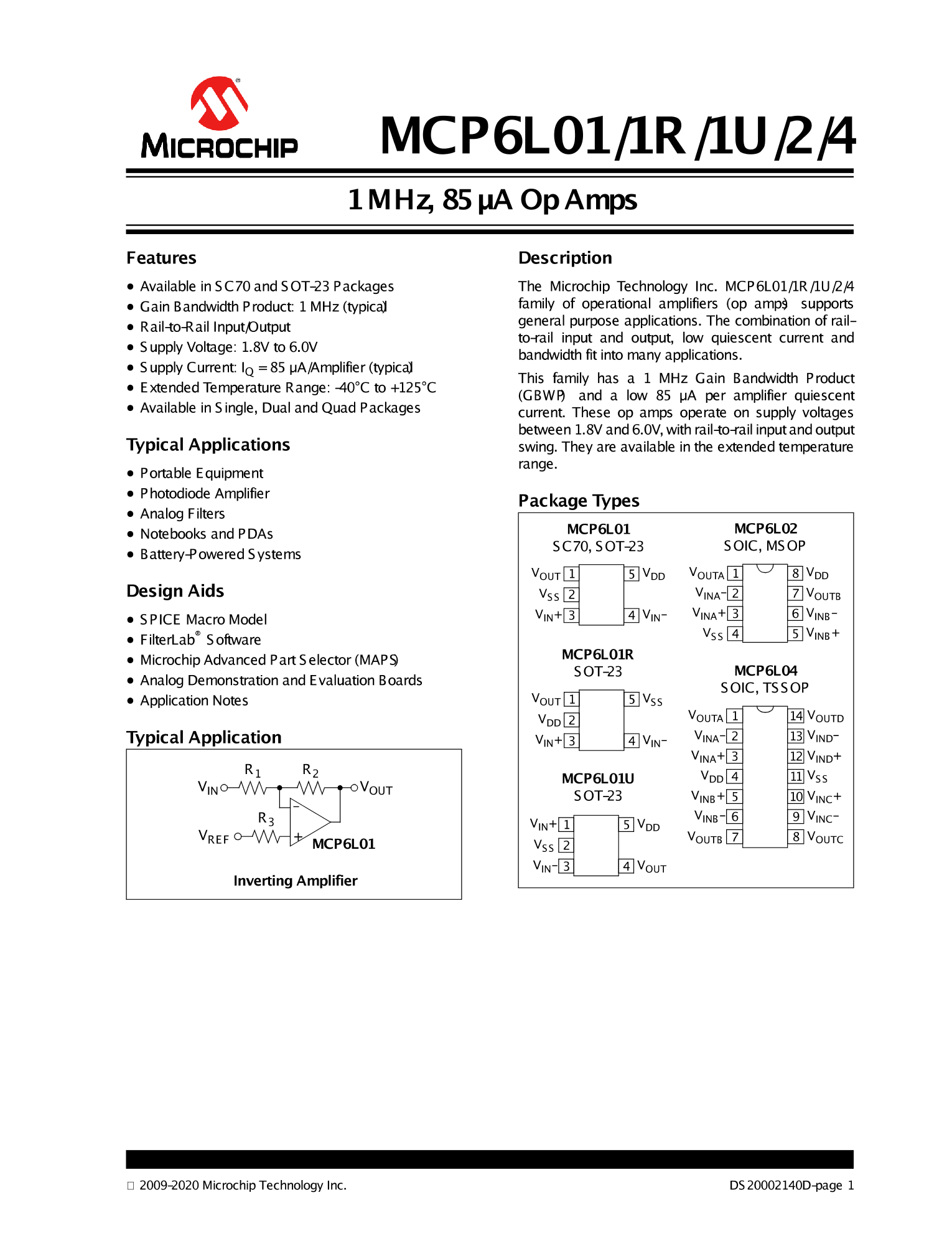 MCP6L04T-E/SL_（MICROCHIP(美国微芯)）MCP6L04T-E/SL中文资料_价格_PDF手册-立创电子商城
