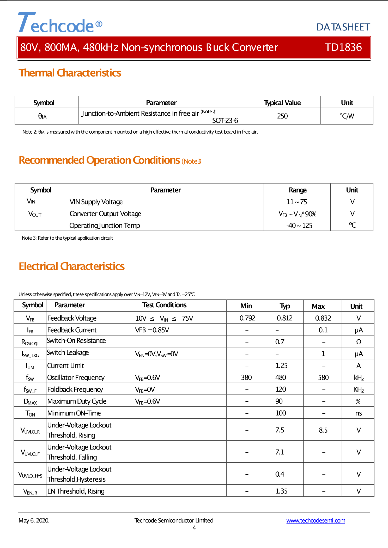 TD1836_（Techcode(泰德)）TD1836中文资料_价格_PDF手册-立创电子商城