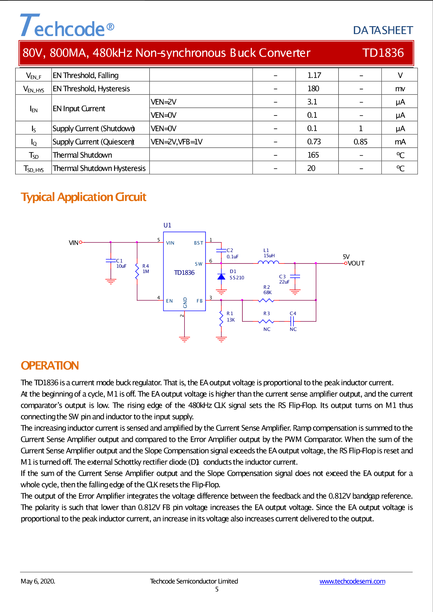 TD1836_（Techcode(泰德)）TD1836中文资料_价格_PDF手册-立创电子商城