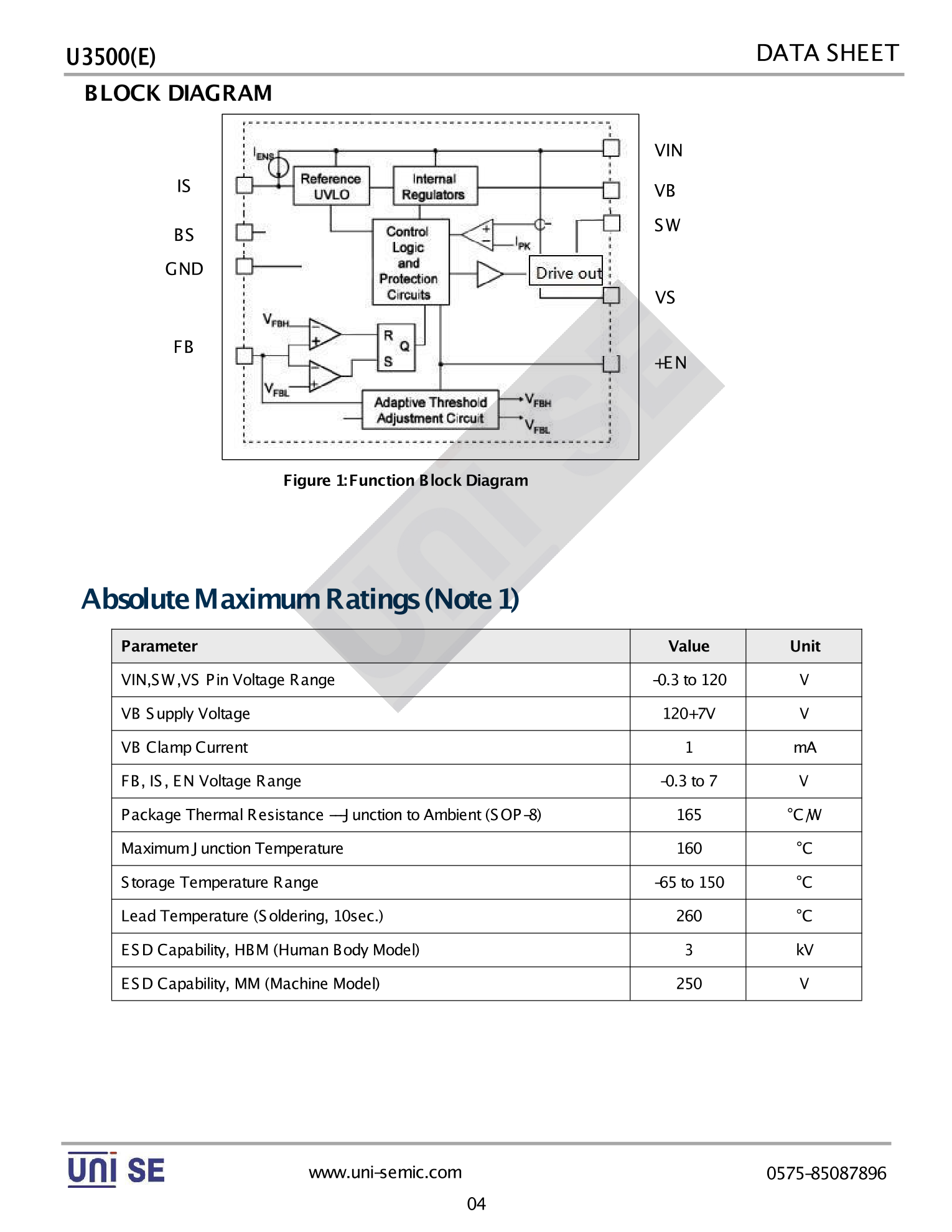 U3500_（UNI-SEMI(宇力半导体)）U3500中文资料_价格_PDF手册-立创电子商城