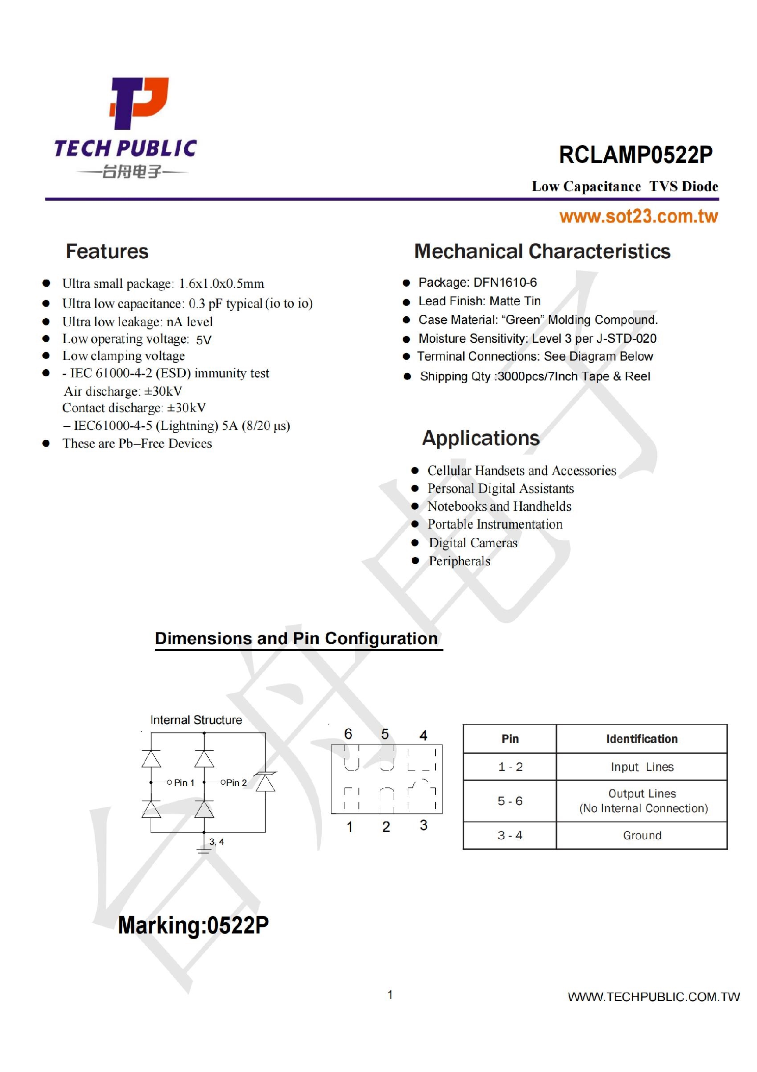 RCLAMP0522P_（TECH PUBLIC(台舟)）RCLAMP0522P中文资料_价格_PDF手册-立创电子商城