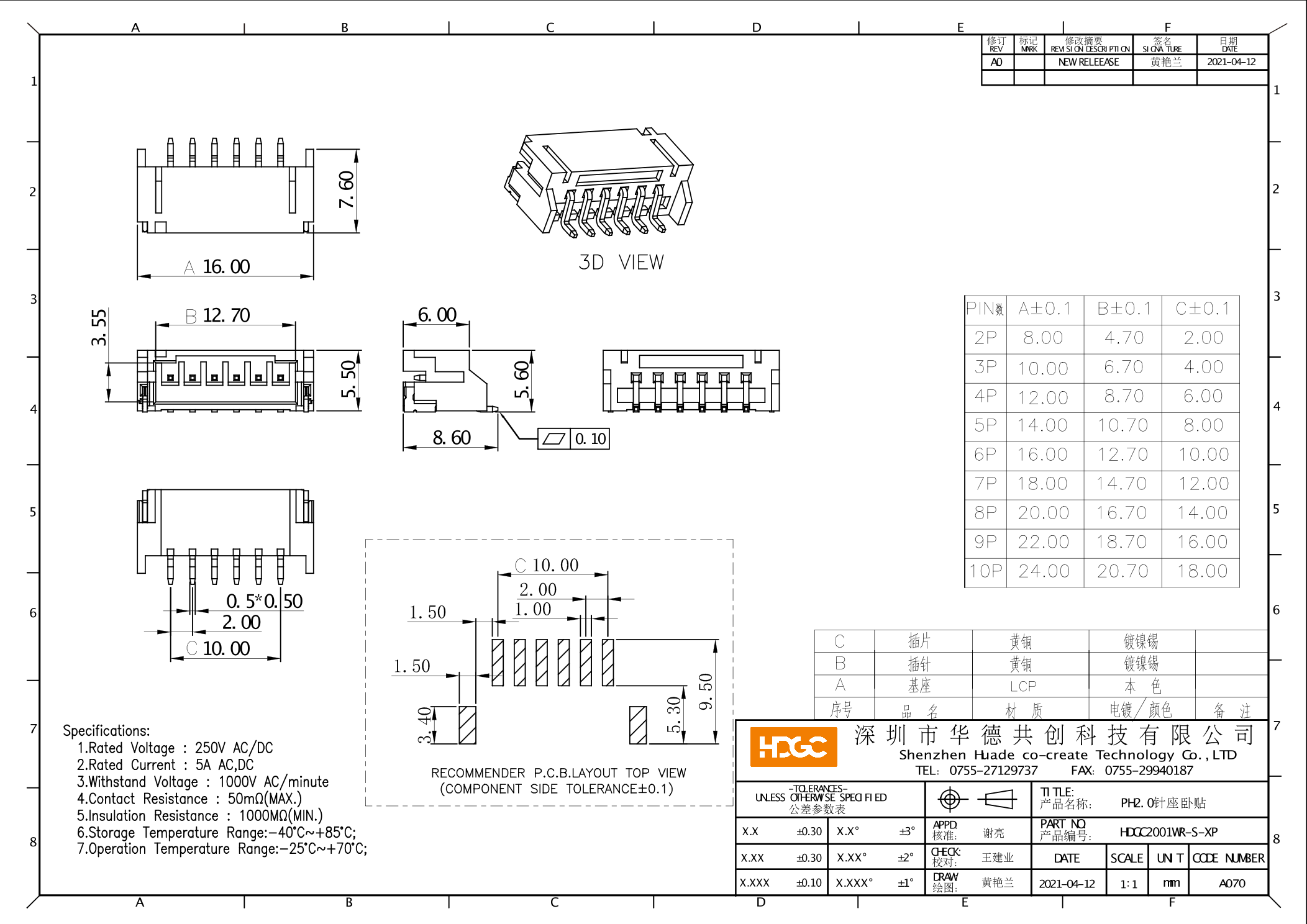 HDGC2001WR-S-3P_（HDGC(华德共创)）HDGC2001WR-S-3P中文资料_价格_PDF手册-立创电子商城