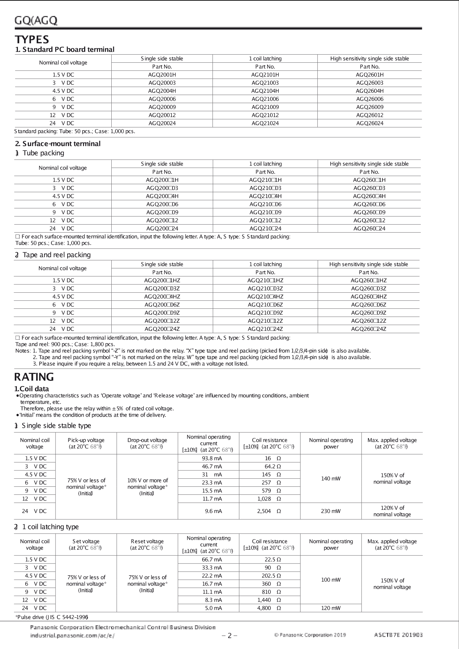 AGQ200A12_（PANASONIC(松下)）AGQ200A12中文资料_价格_PDF手册-立创电子商城
