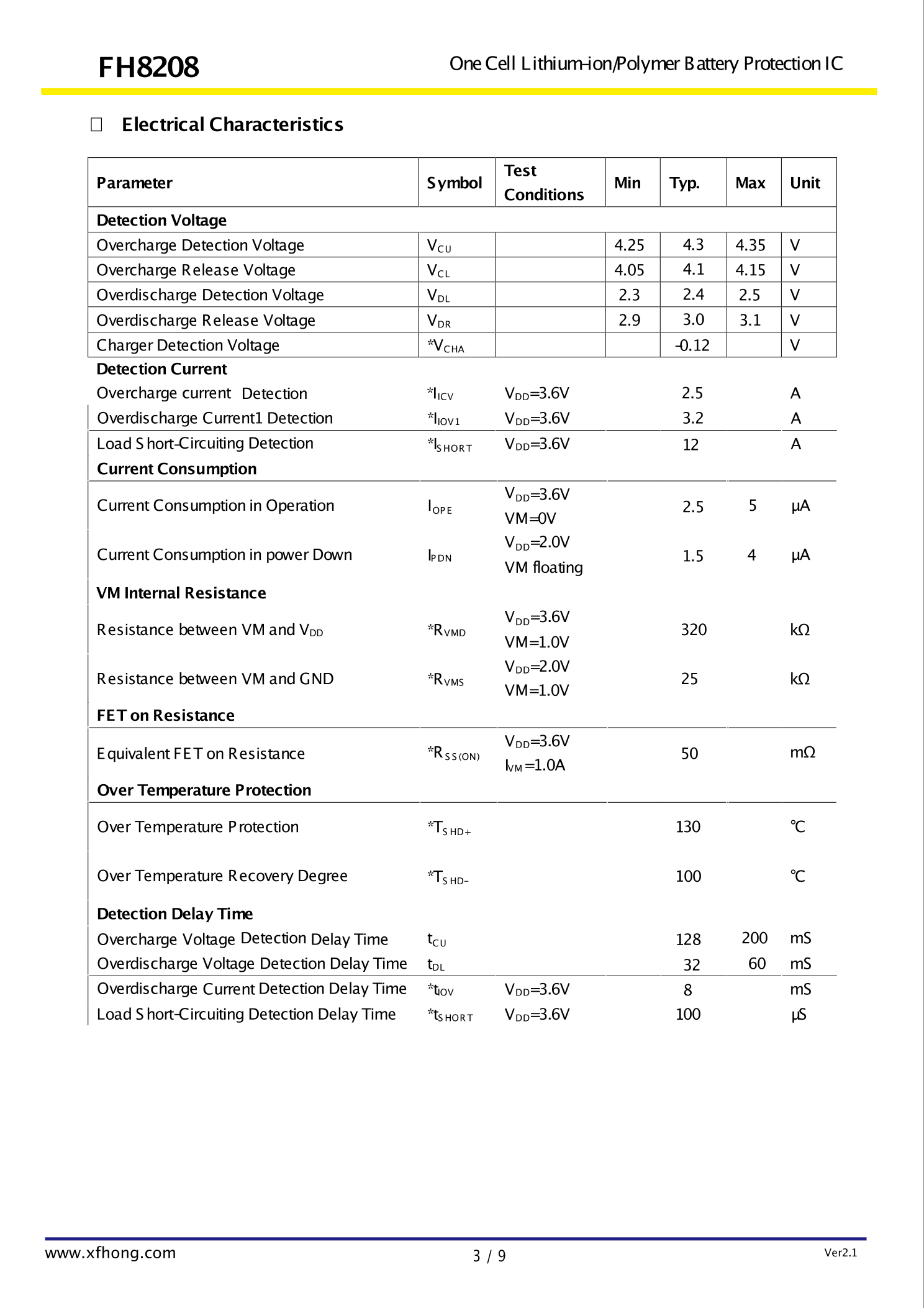 FH8208_（鑫飞宏）FH8208中文资料_价格_PDF手册-立创电子商城