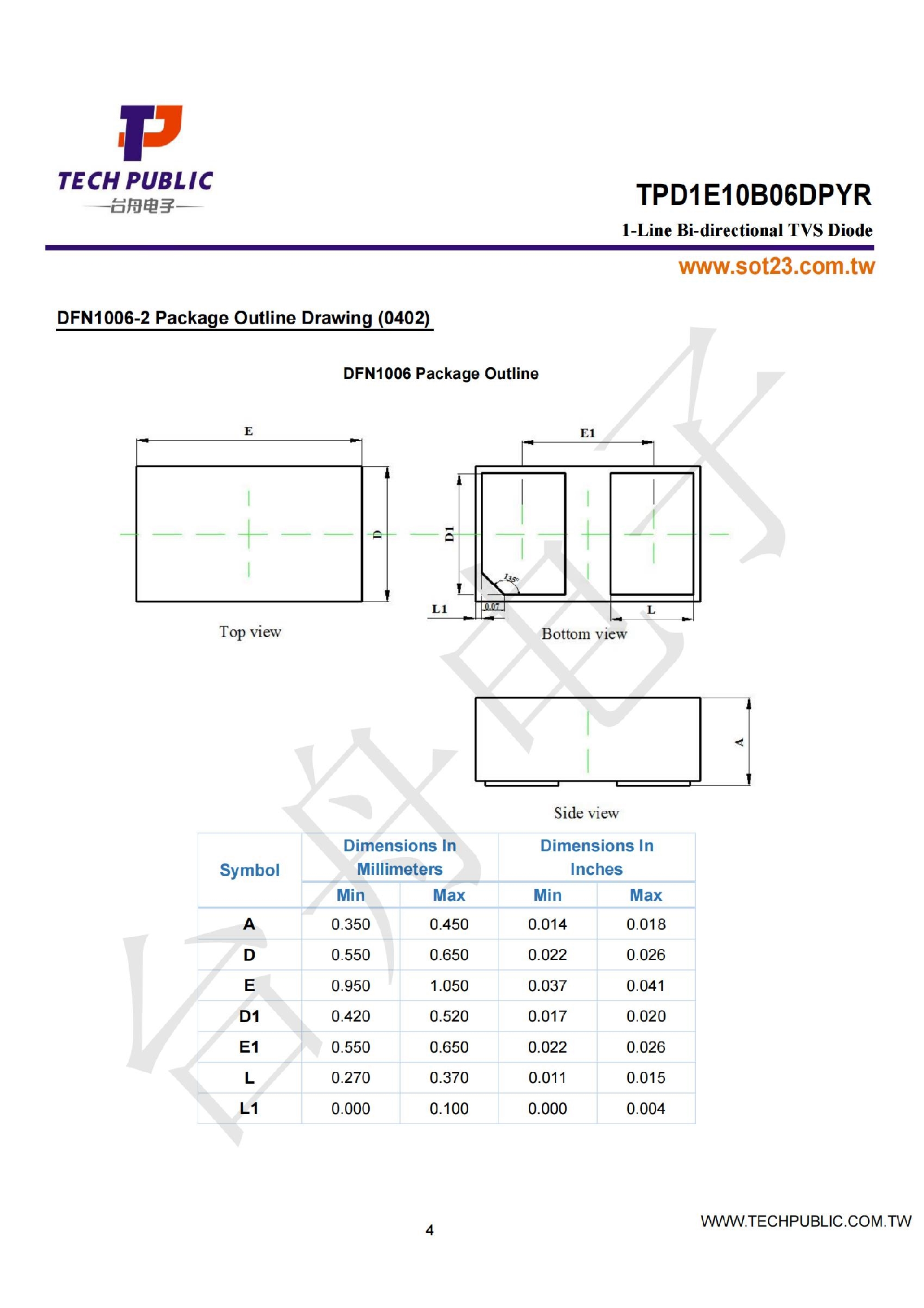 TPD1E10B06DPYR_（TECH PUBLIC(台舟)）TPD1E10B06DPYR中文资料_价格_PDF手册-立创电子商城