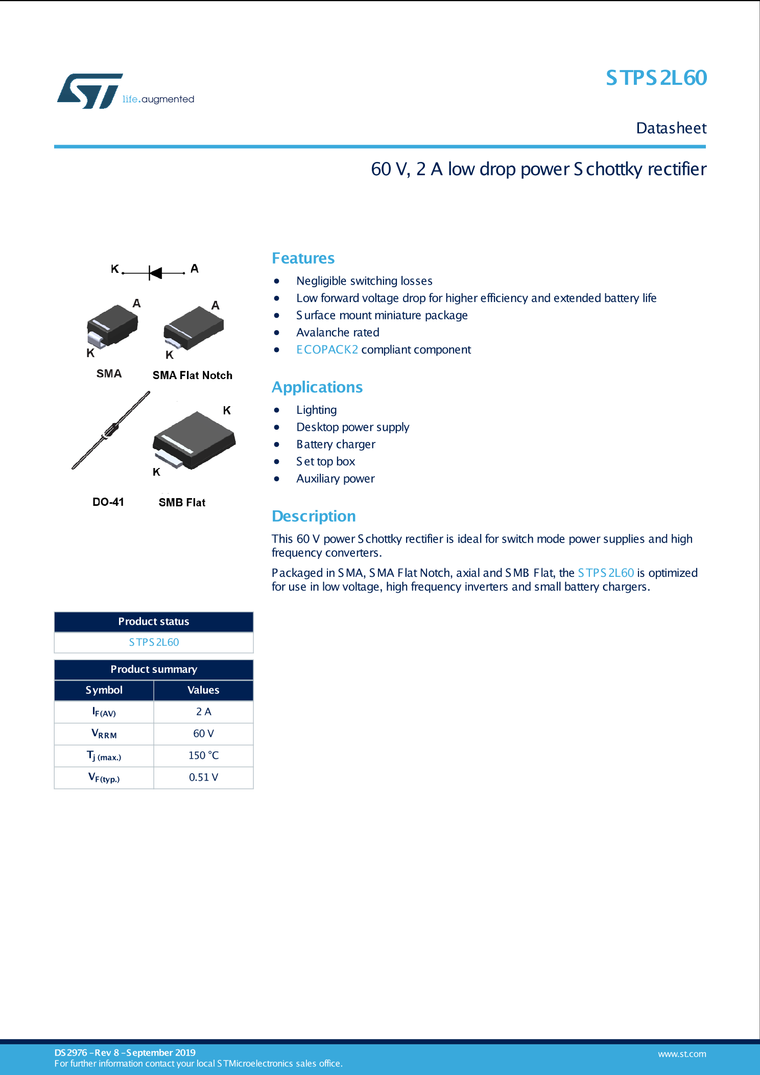 STPS2L60_（ST(意法半导体)）STPS2L60中文资料_价格_PDF手册-立创电子商城