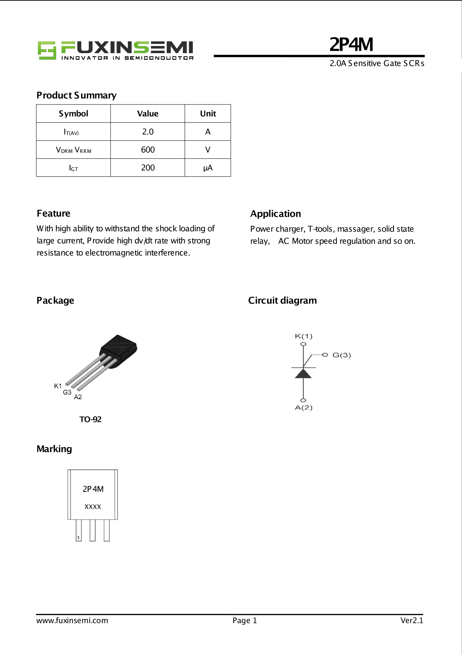 2P4M_（FUXINSEMI(富芯森美)）2P4M中文资料_价格_PDF手册-立创电子商城