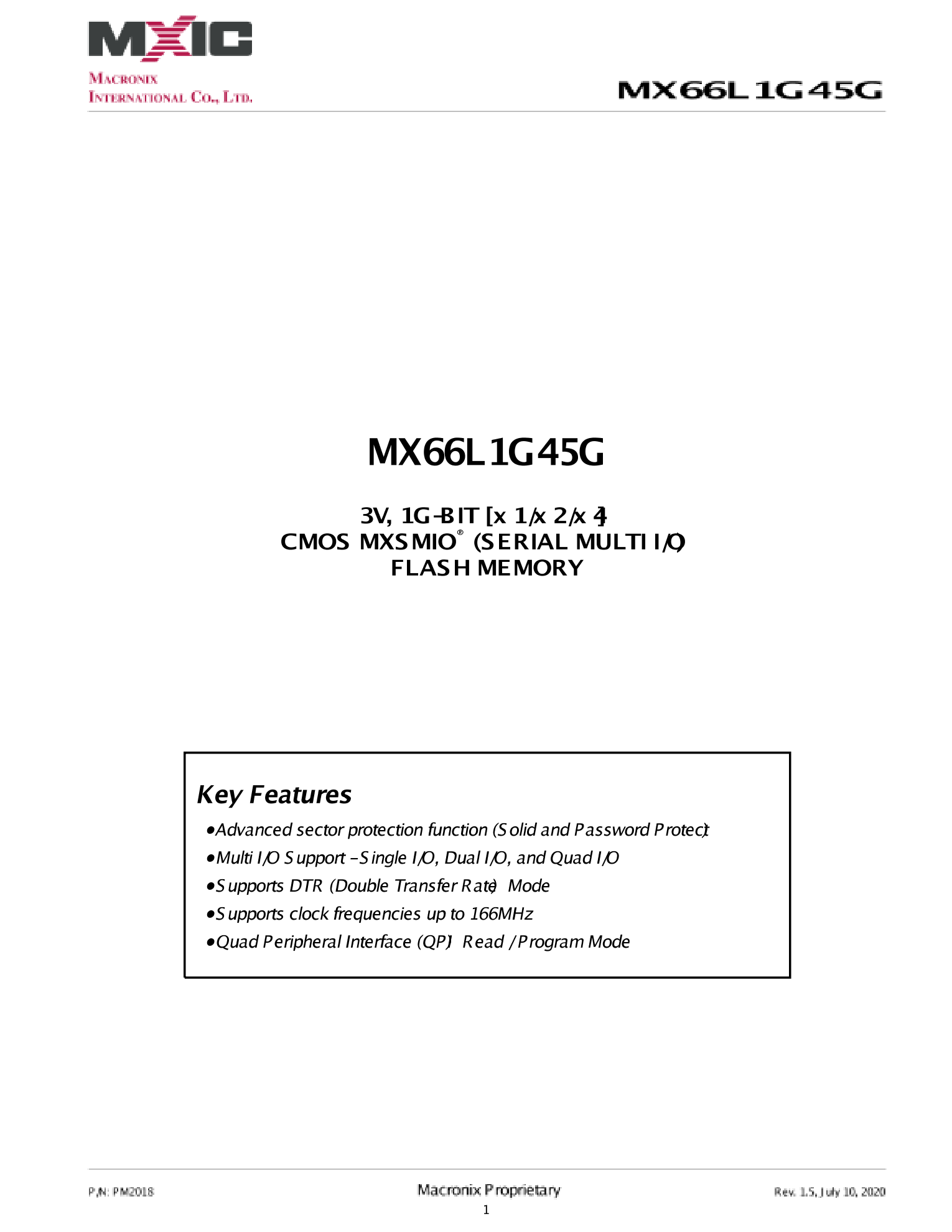 MX66L1G45GMI-10G_（MXIC(旺宏电子)）MX66L1G45GMI-10G中文资料_价格_PDF手册-立创电子商城