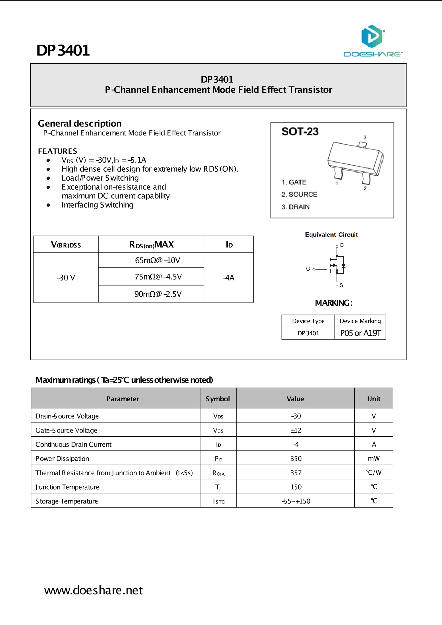 DP3401_（Doeshare(德芯)）DP3401中文资料_价格_PDF手册-立创电子商城