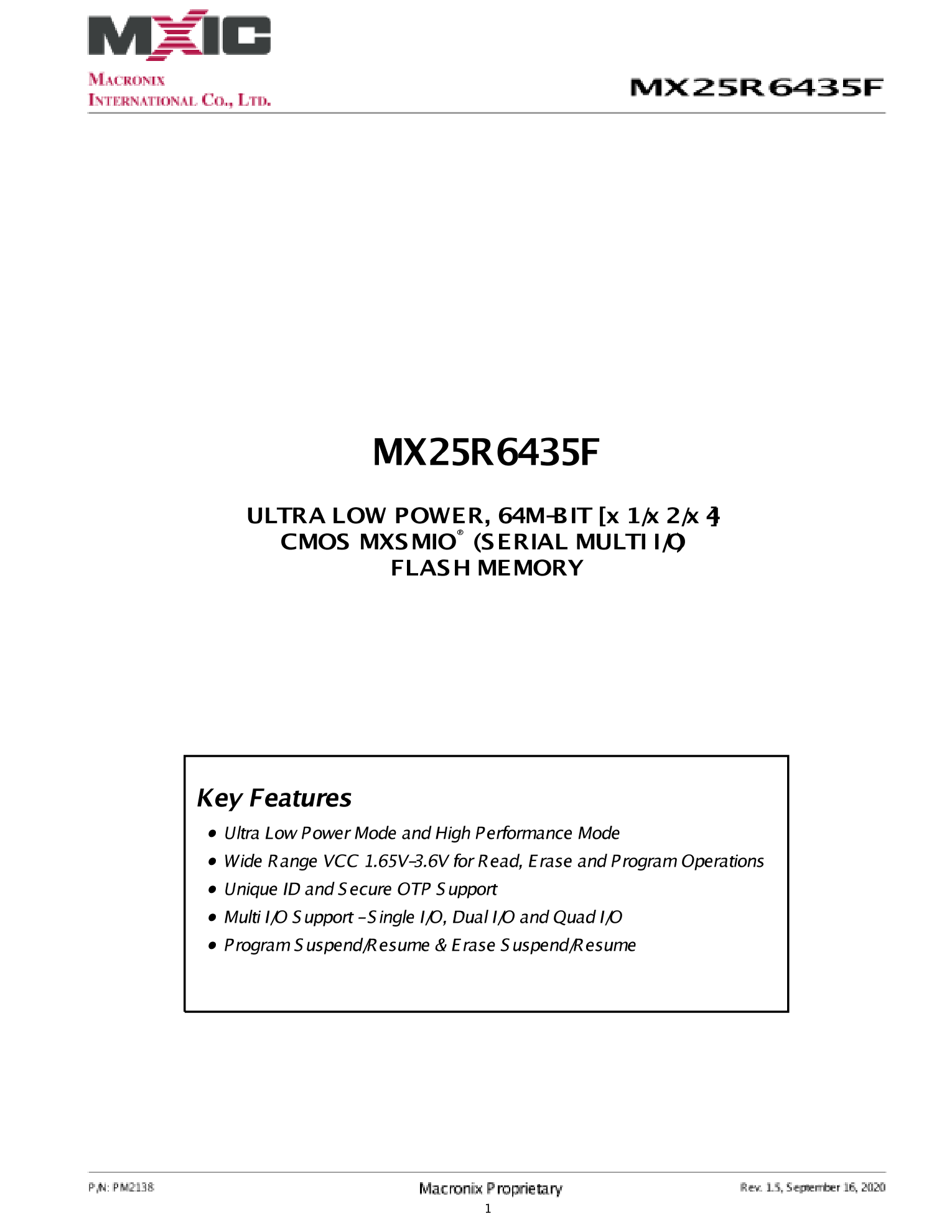 MX25R6435FM2IL0_（MXIC(旺宏电子)）MX25R6435FM2IL0中文资料_价格_PDF手册-立创电子商城