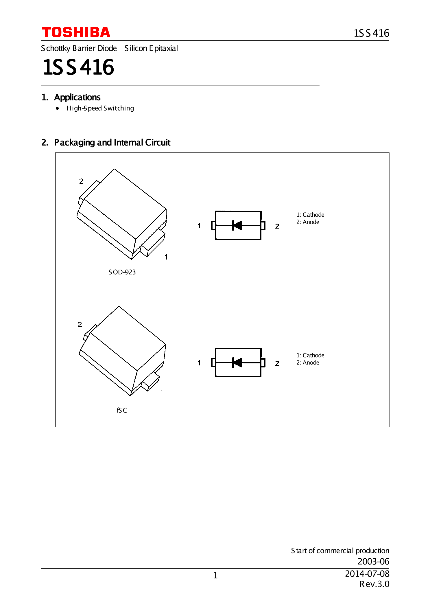 1SS416,L3M(B_（TOSHIBA(东芝)）1SS416,L3M(B中文资料_价格_PDF手册-立创电子商城