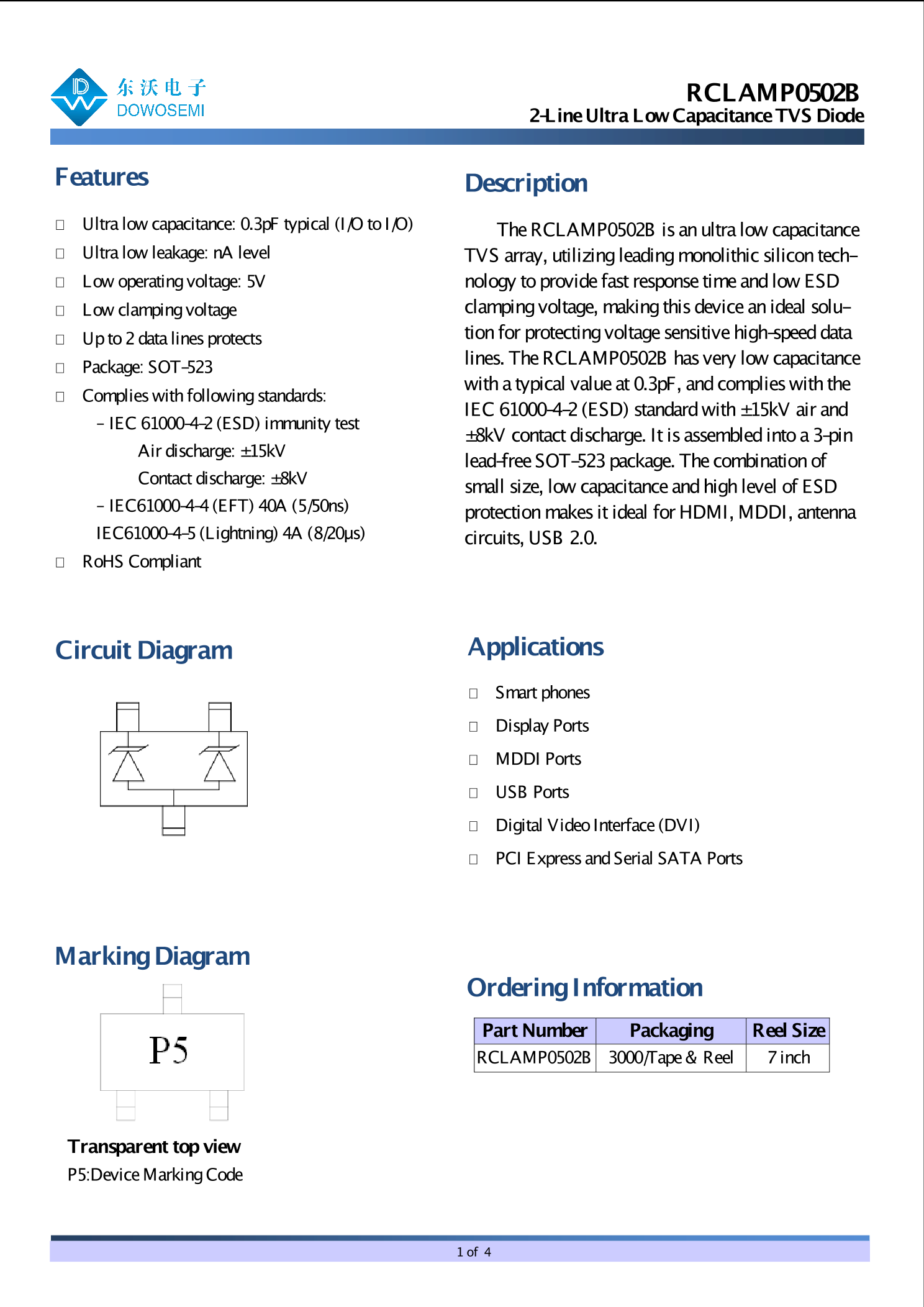 RCLAMP0502B_（DOWO(东沃)）RCLAMP0502B中文资料_价格_PDF手册-立创电子商城