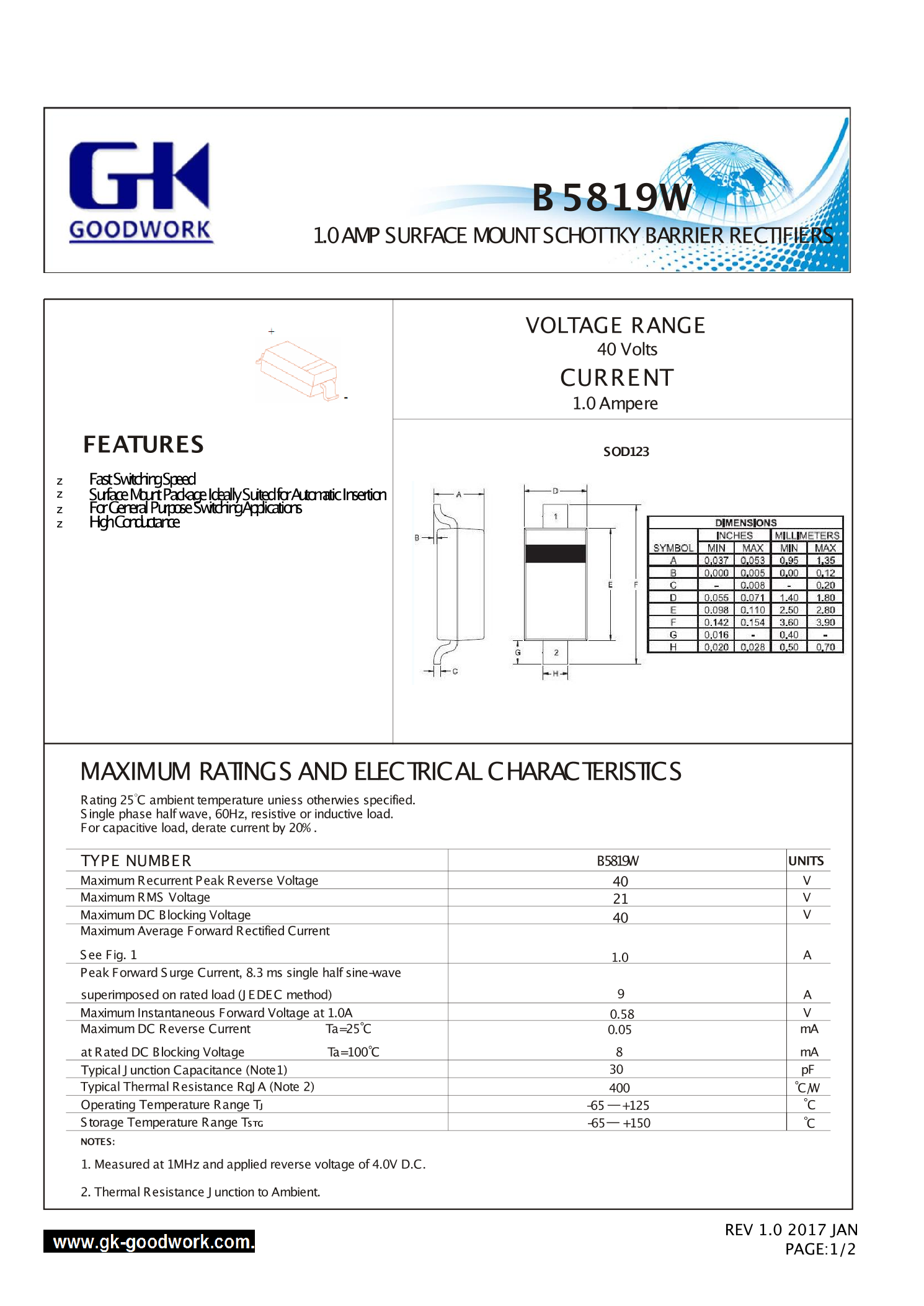 B5819W_（GOODWORK(固得沃克)）B5819W中文资料_价格_PDF手册-立创电子商城