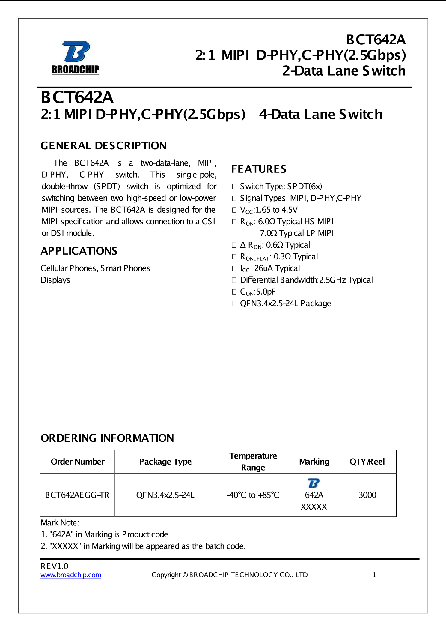 BCT642AEGG-TR_（BROADCHIP(广芯电子)）BCT642AEGG-TR中文资料_价格_PDF手册-立创电子商城