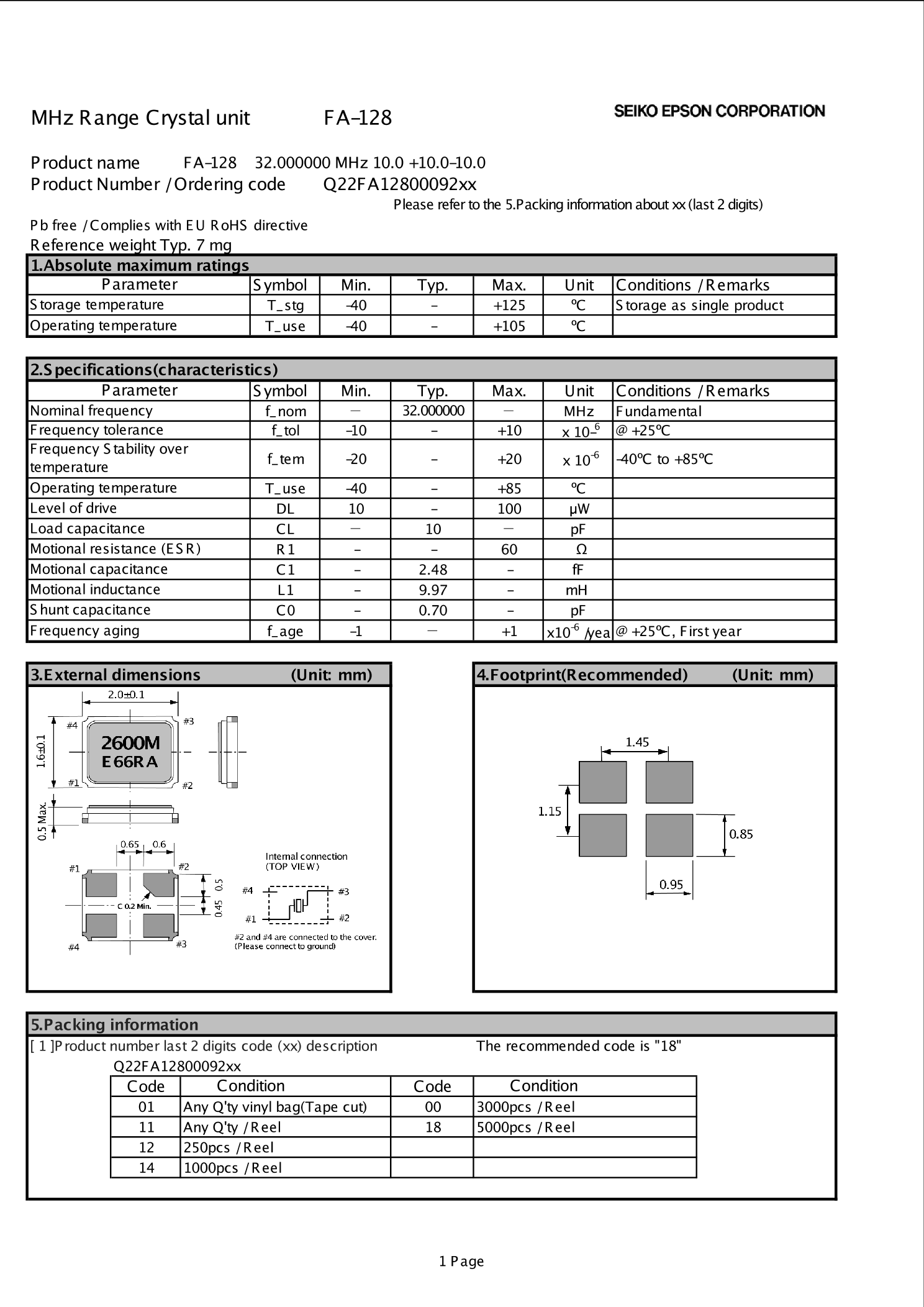 Q22FA1280009200 FA-128_（EPSON(爱普生)）Q22FA1280009200 FA-128中文资料_价格_PDF手册 ...