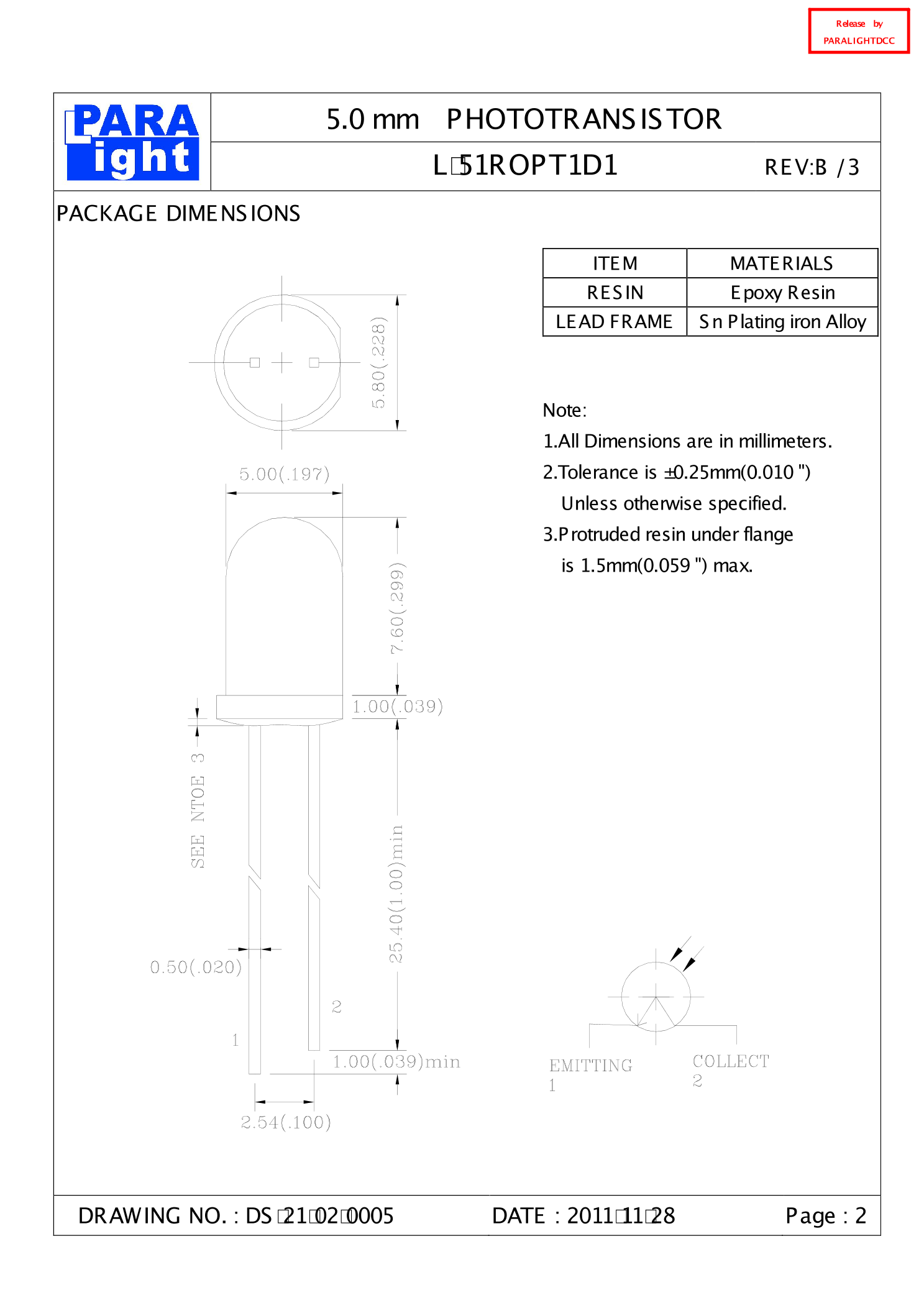 L-51ROPT1D1_（PARALIGHT(光鼎)）L-51ROPT1D1中文资料_价格_PDF手册-立创电子商城