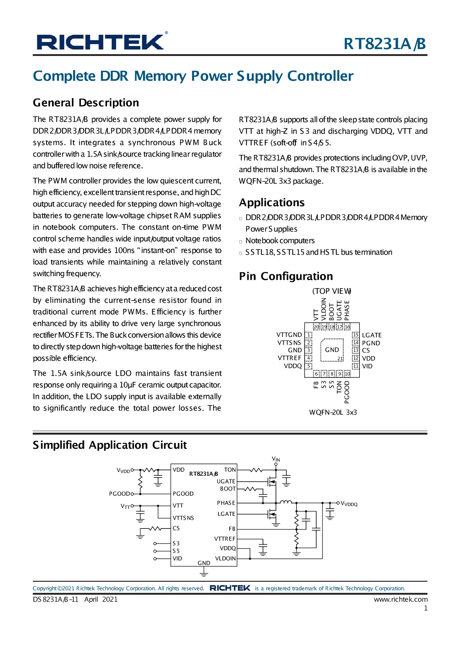 RT8231AGQW_（RICHTEK(立锜)）RT8231AGQW中文资料_价格_PDF手册-立创电子商城