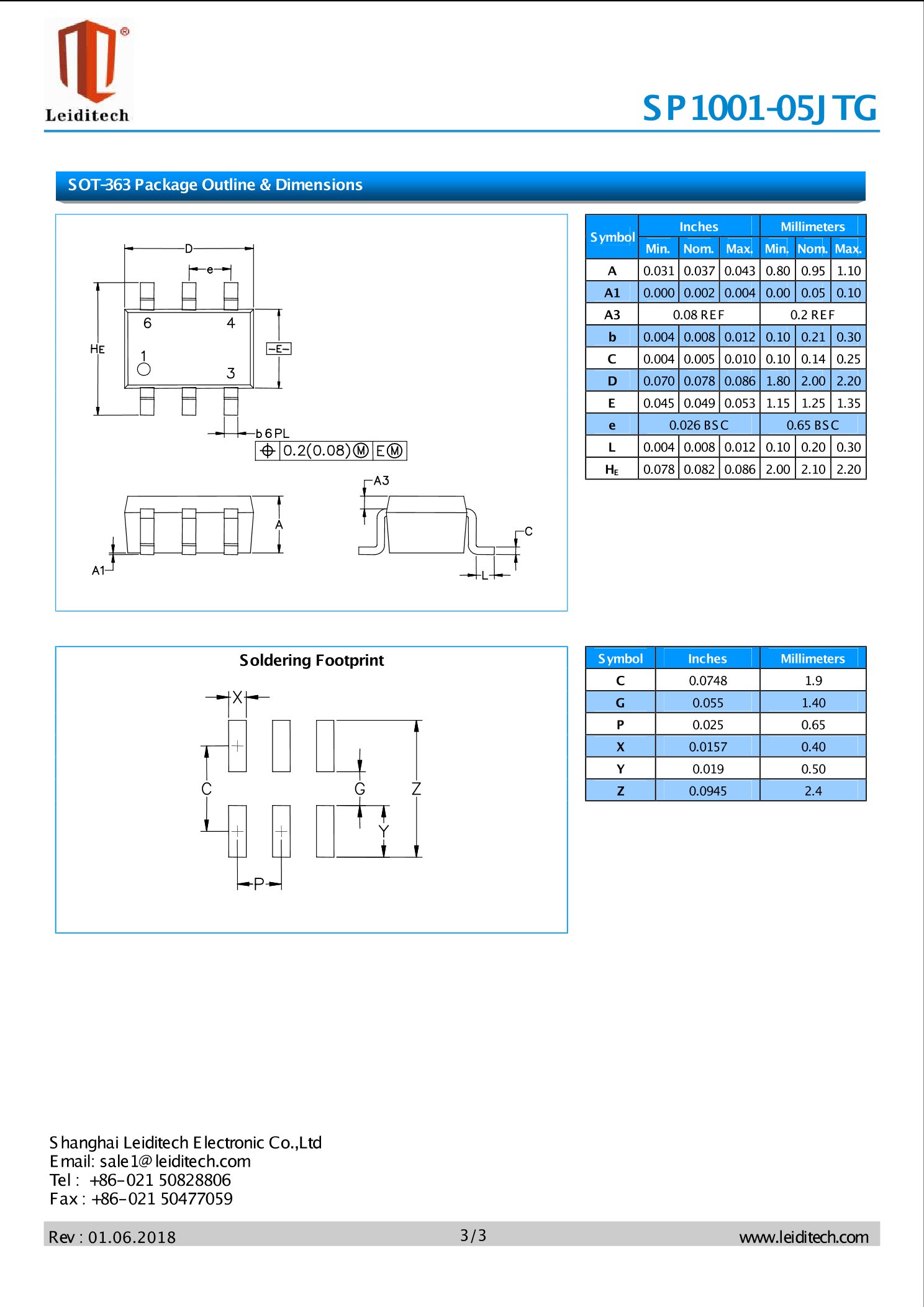SP1001-05JTG_（Leiditech(雷卯电子)）SP1001-05JTG中文资料_价格_PDF手册-立创电子商城