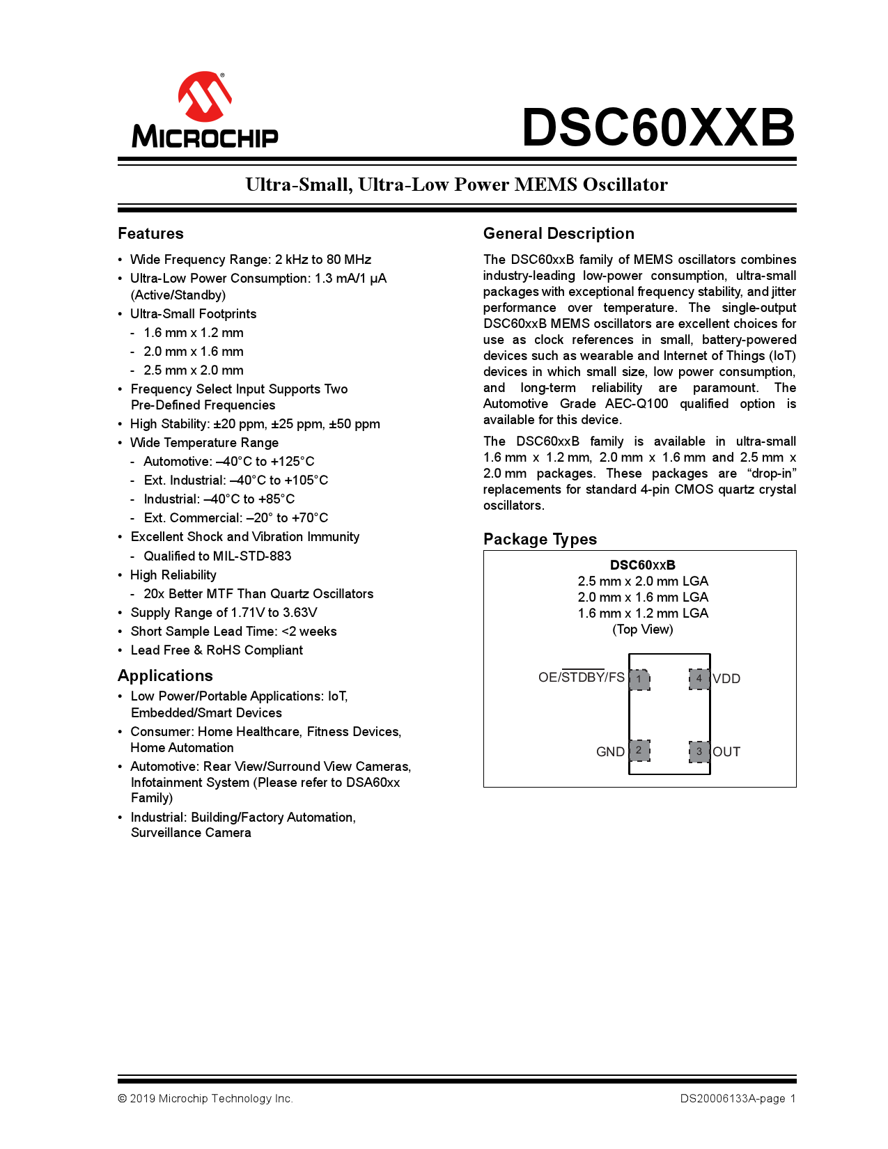 DSC6003HL3B-032K768_（MICROCHIP(美国微芯)）DSC6003HL3B-032K768中文资料_价格_PDF手册-立 ...