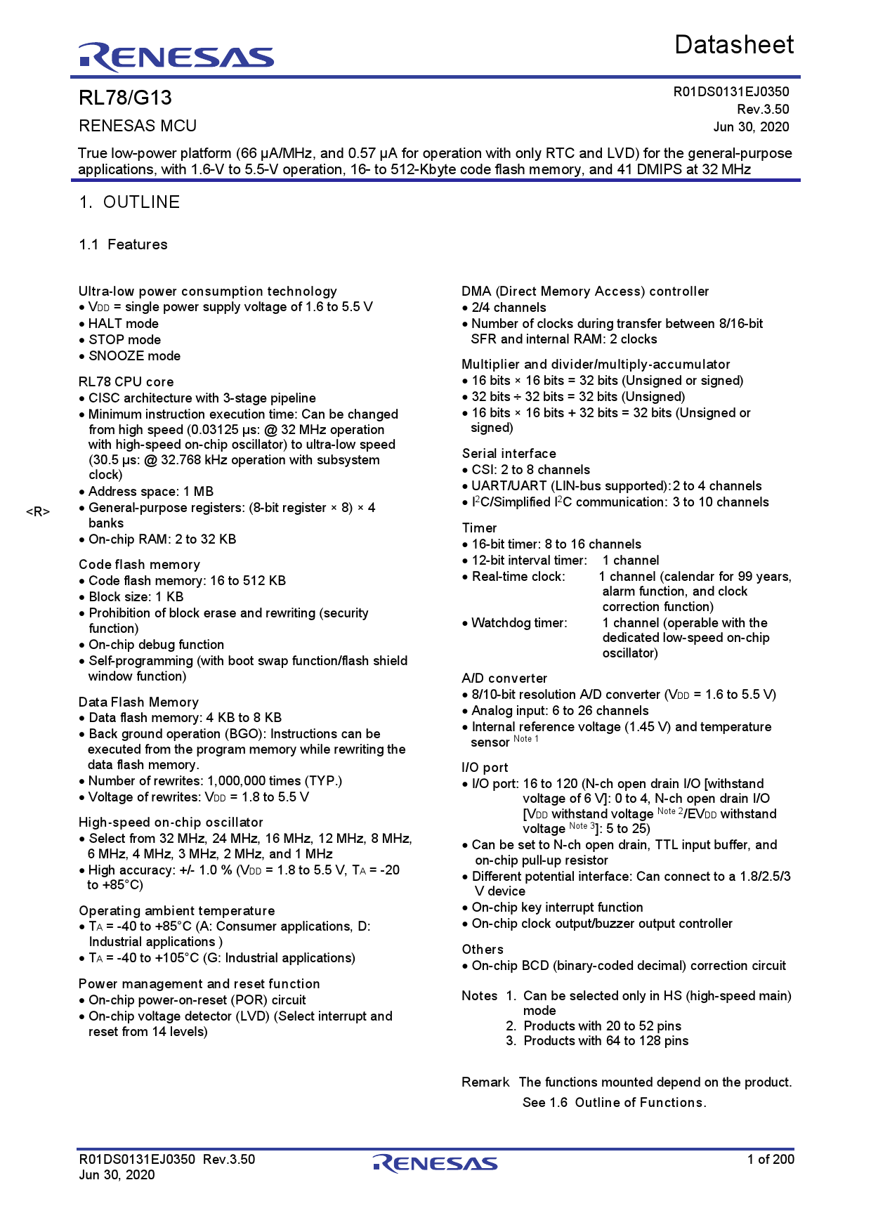 R5F100FCAFP#50_（RENESAS(瑞萨)/IDT）R5F100FCAFP#50中文资料_价格_PDF手册-立创电子商城