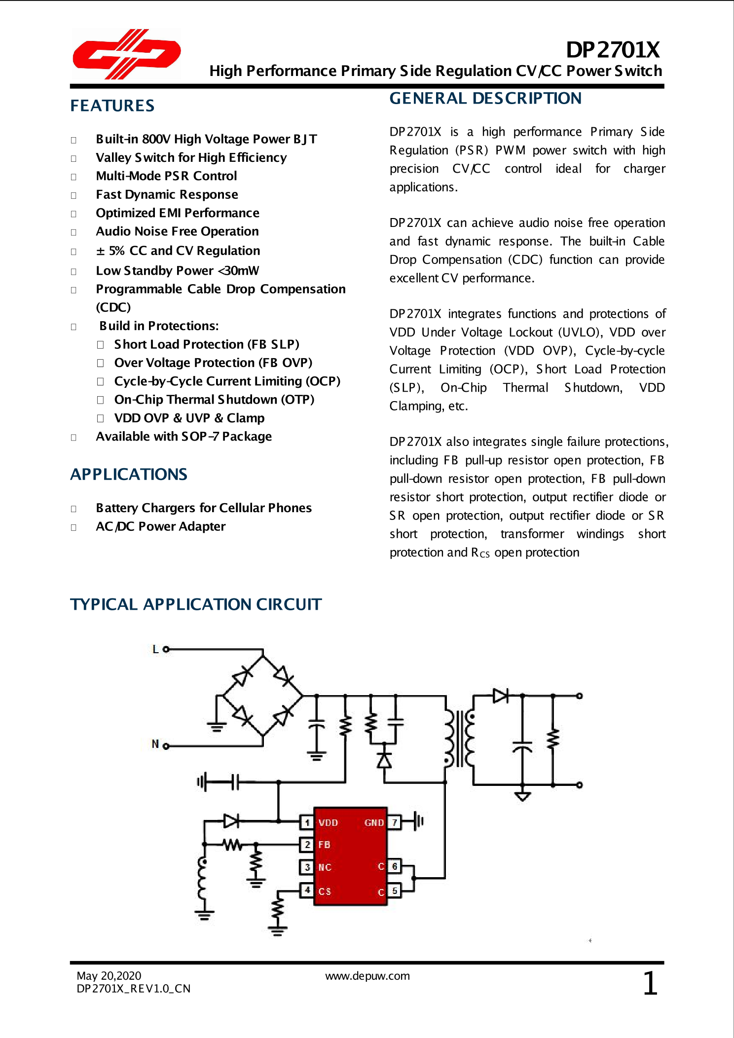 DP2701B_（德普微电子）DP2701B中文资料_价格_PDF手册-立创电子商城