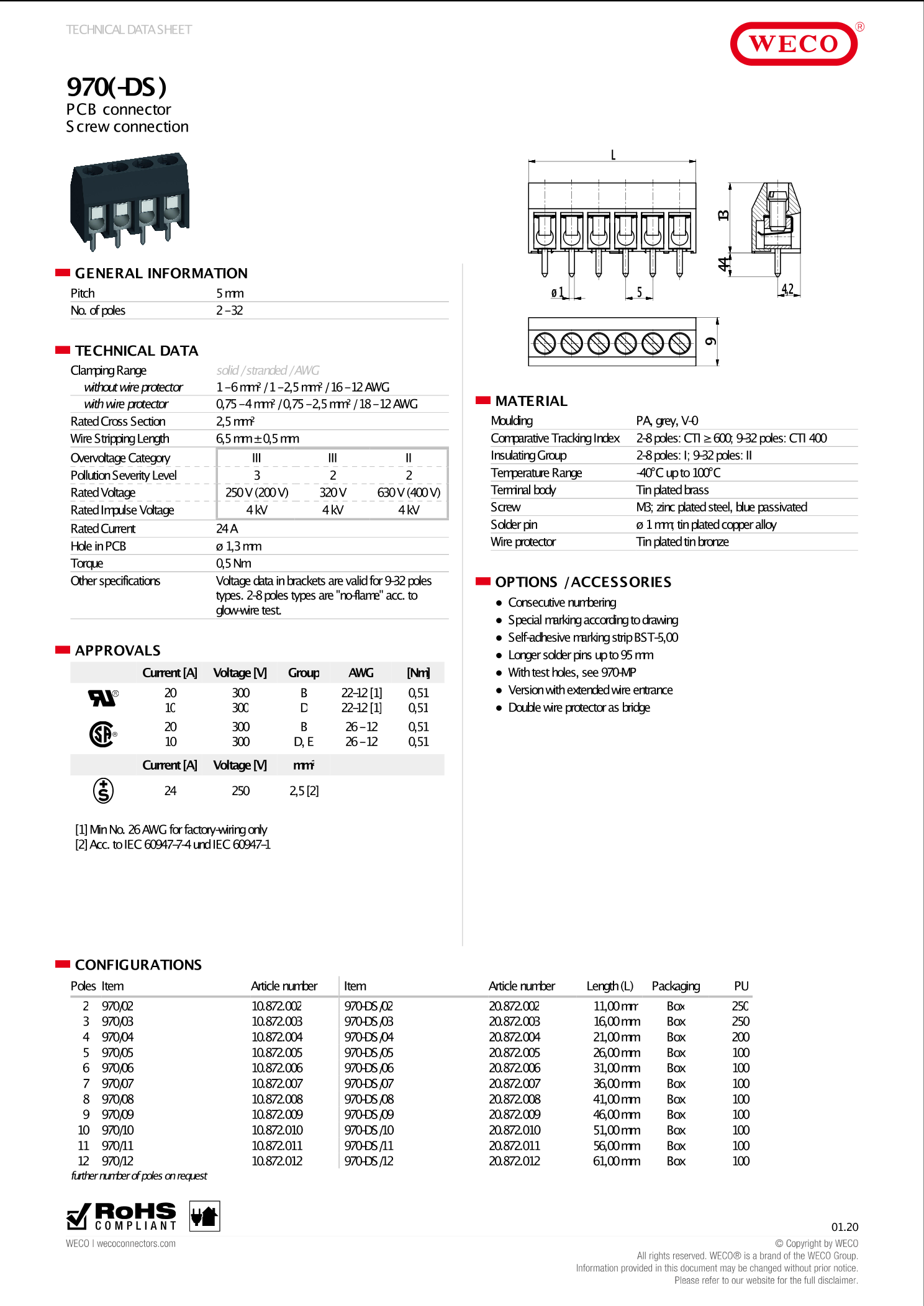 970/03_（WECO(威克德诺)）970/03中文资料_价格_PDF手册-立创电子商城