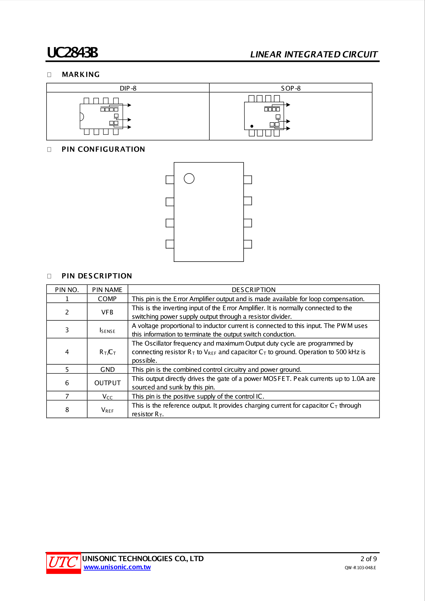 UC2843BG-S08-R_（UTC(友顺)）UC2843BG-S08-R中文资料_价格_PDF手册-立创电子商城