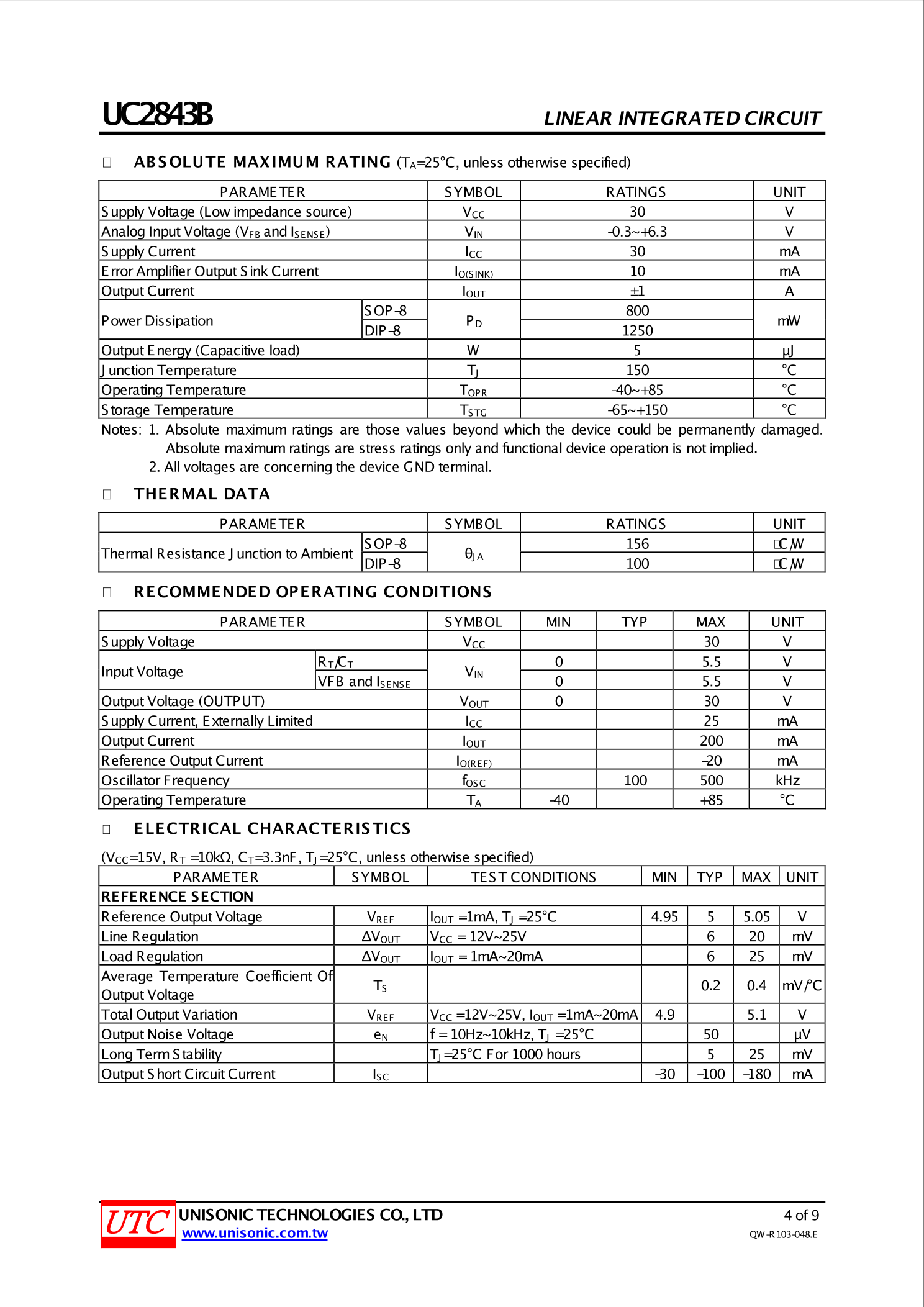 UC2843BG-S08-R_（UTC(友顺)）UC2843BG-S08-R中文资料_价格_PDF手册-立创电子商城