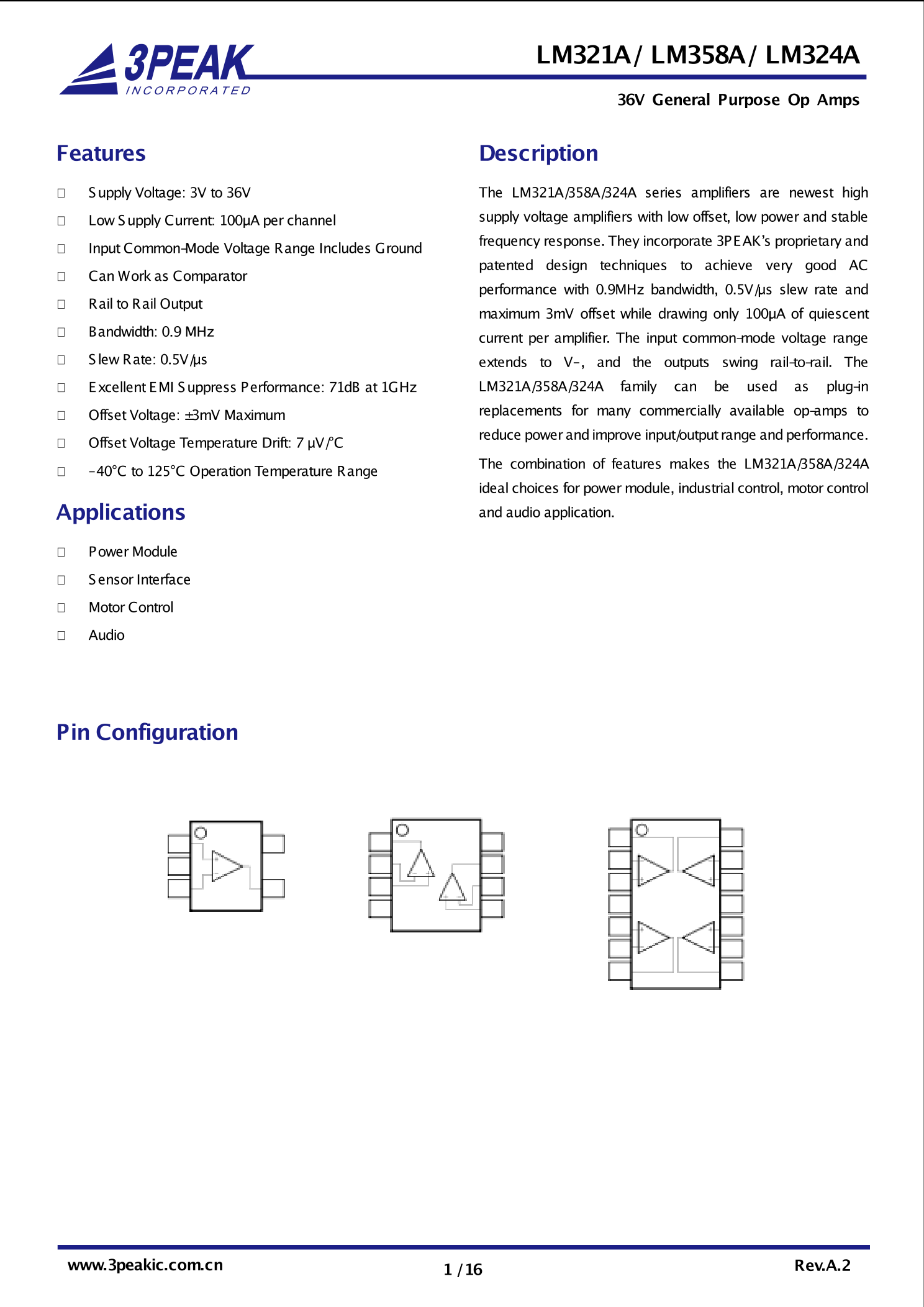 LM324A-SR_（3PEAK）LM324A-SR中文资料_价格_PDF手册-立创电子商城