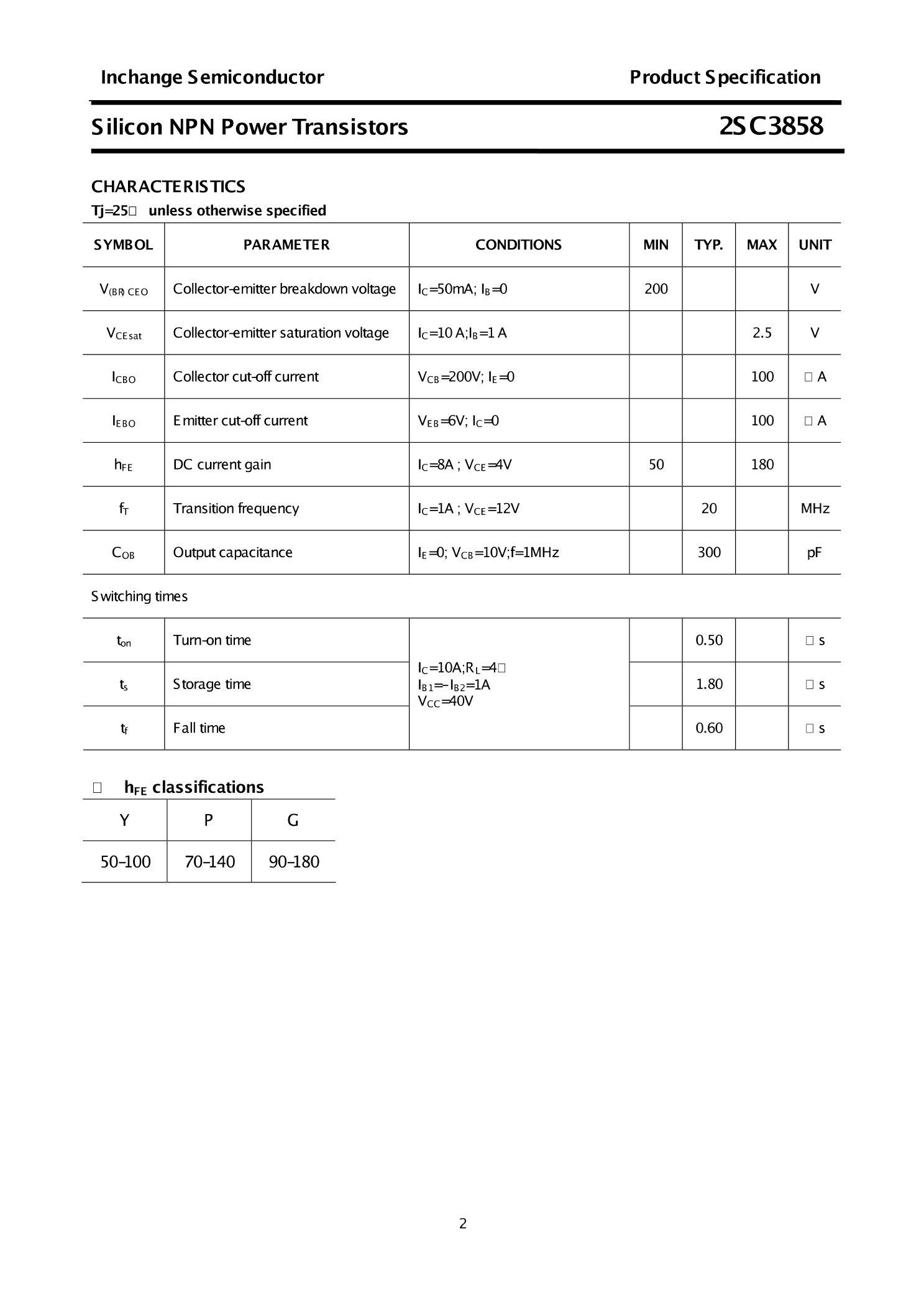 2SC3858_（ISC(无锡固电)）2SC3858中文资料_价格_PDF手册-立创电子商城
