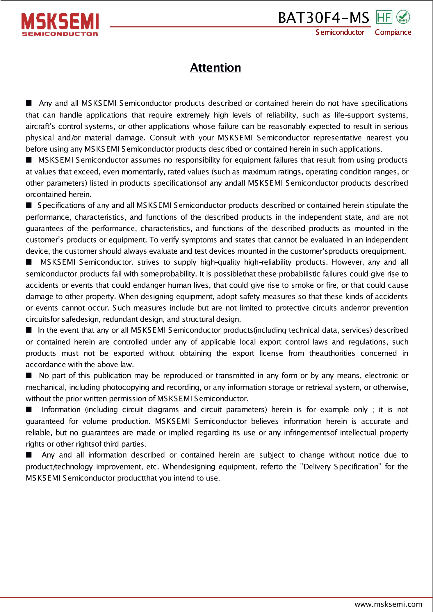 BAT30F4-MS_（MSKSEMI(美森科)）BAT30F4-MS中文资料_价格_PDF手册-立创电子商城