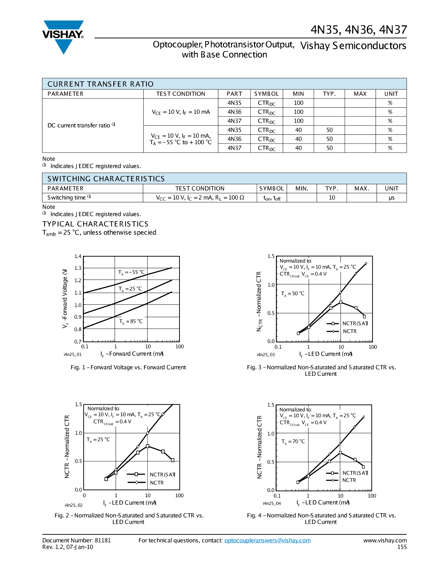 4N37_（VISHAY(威世)）4N37中文资料_价格_PDF手册-立创电子商城