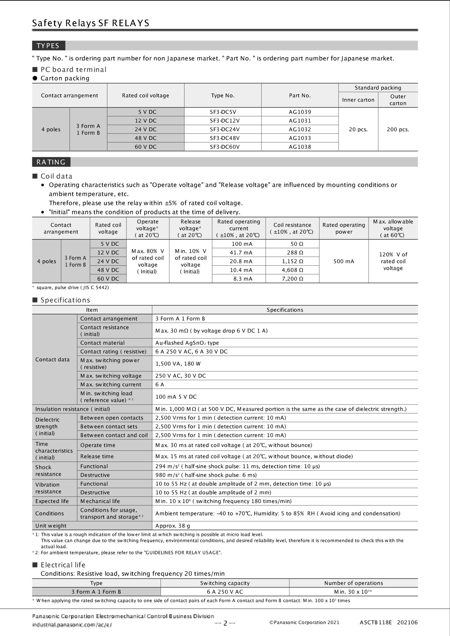 SFS2-DC12V_（PANASONIC(松下)）SFS2-DC12V中文资料_价格_PDF手册-立创电子商城