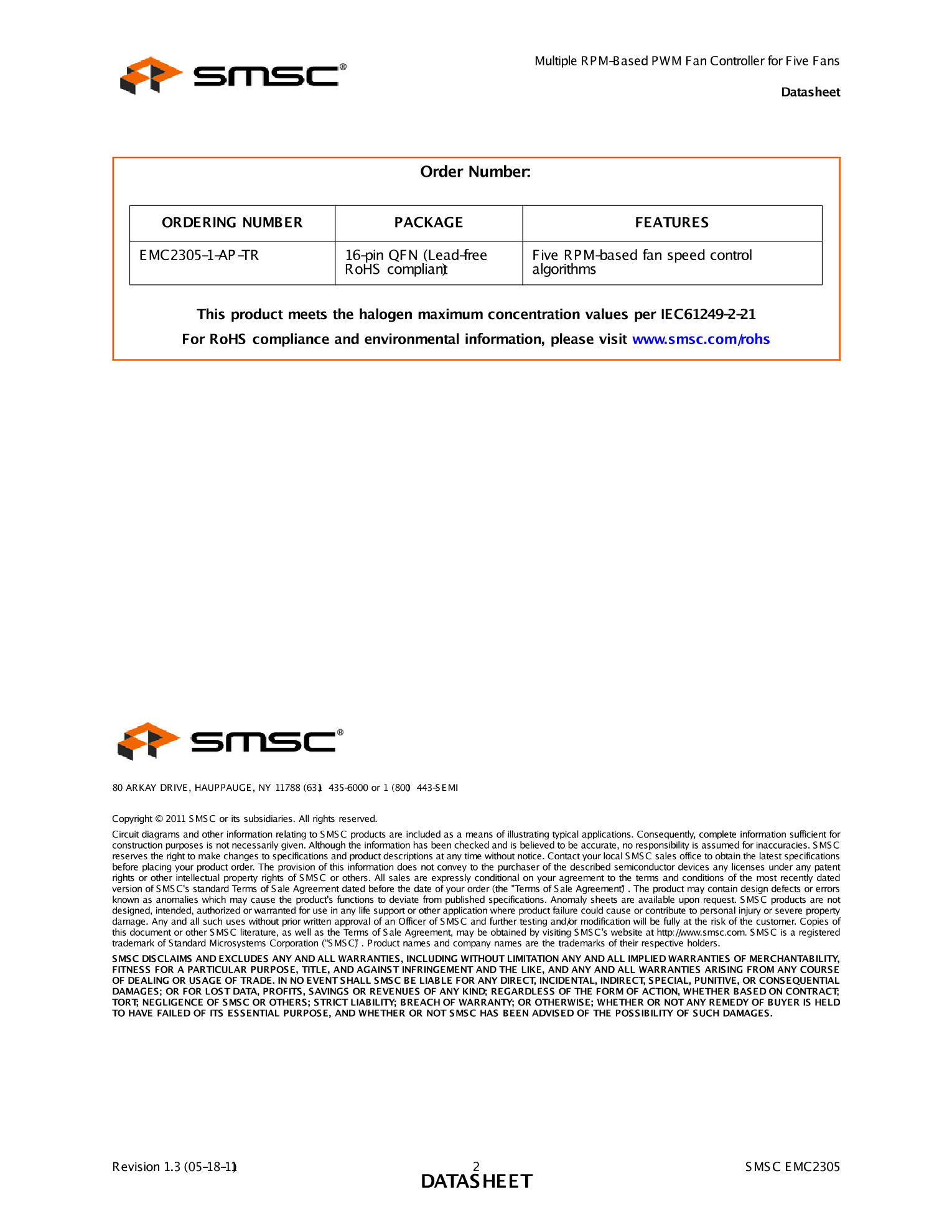 EMC2305-1-AP-TR_（MICROCHIP(美国微芯)）EMC2305-1-AP-TR中文资料_价格_PDF手册-立创电子商城