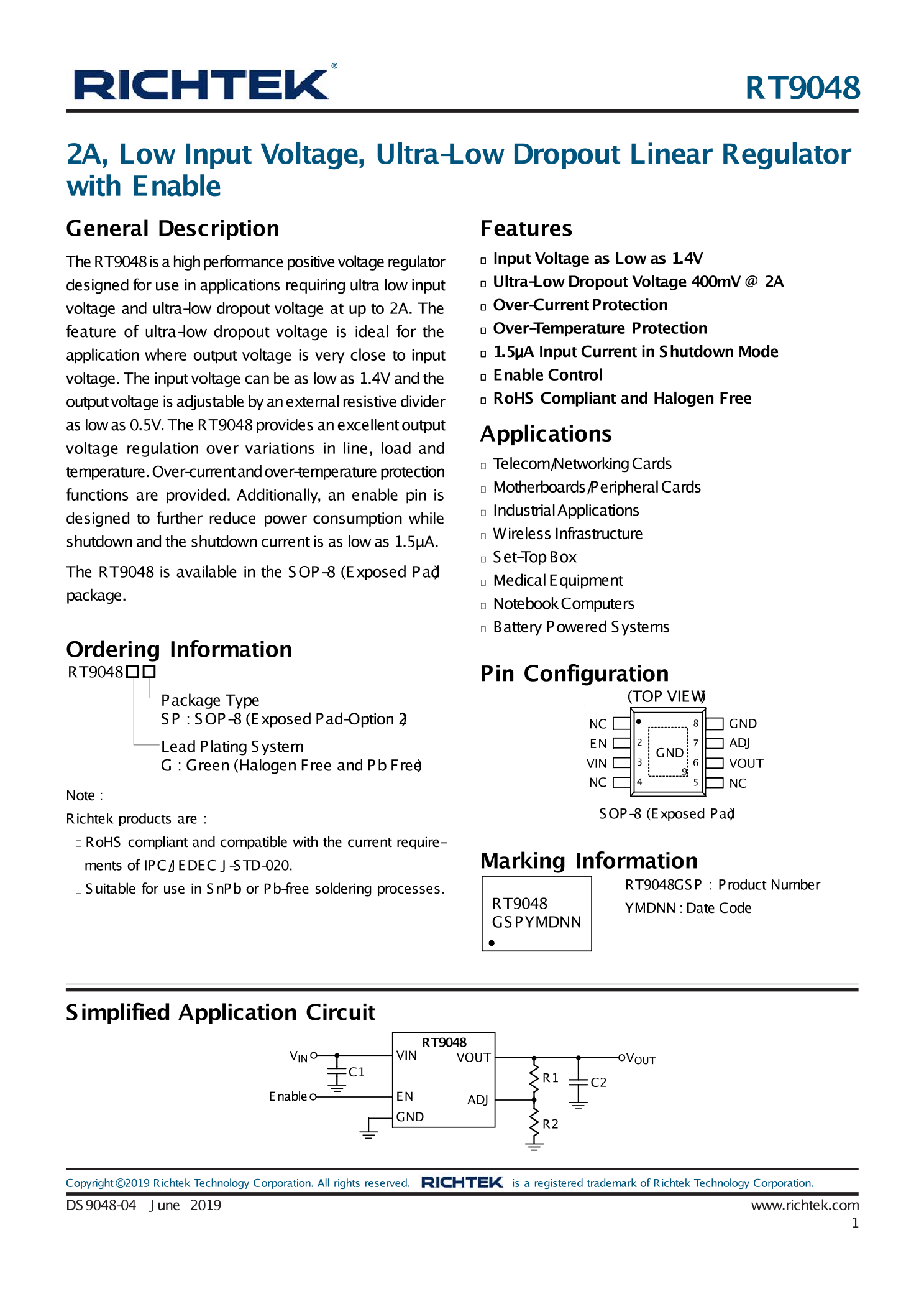 RT9048GSP_（RICHTEK(立锜)）RT9048GSP中文资料_价格_PDF手册-立创电子商城