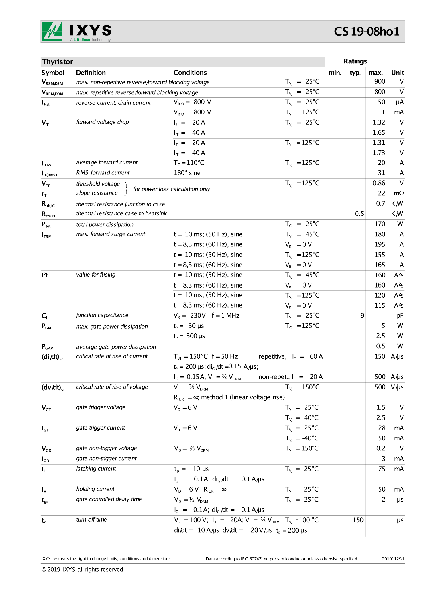 CS19-12HO1_（IXYS）CS19-12HO1中文资料_价格_PDF手册-立创电子商城