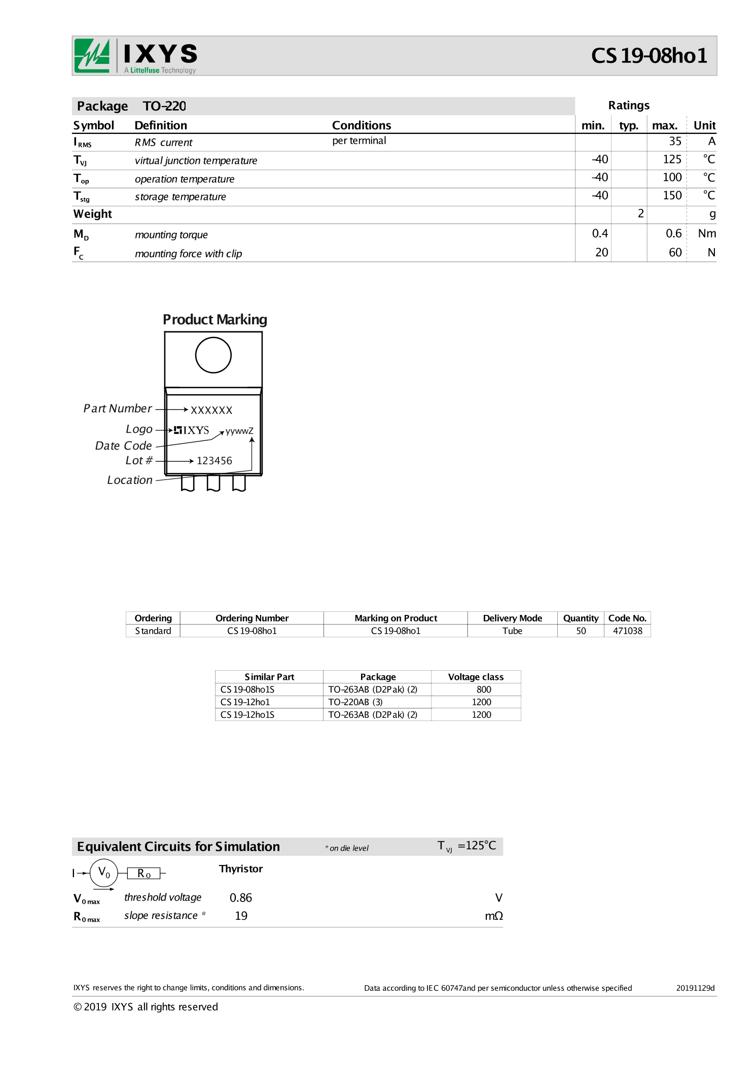 CS19-12HO1_（IXYS）CS19-12HO1中文资料_价格_PDF手册-立创电子商城