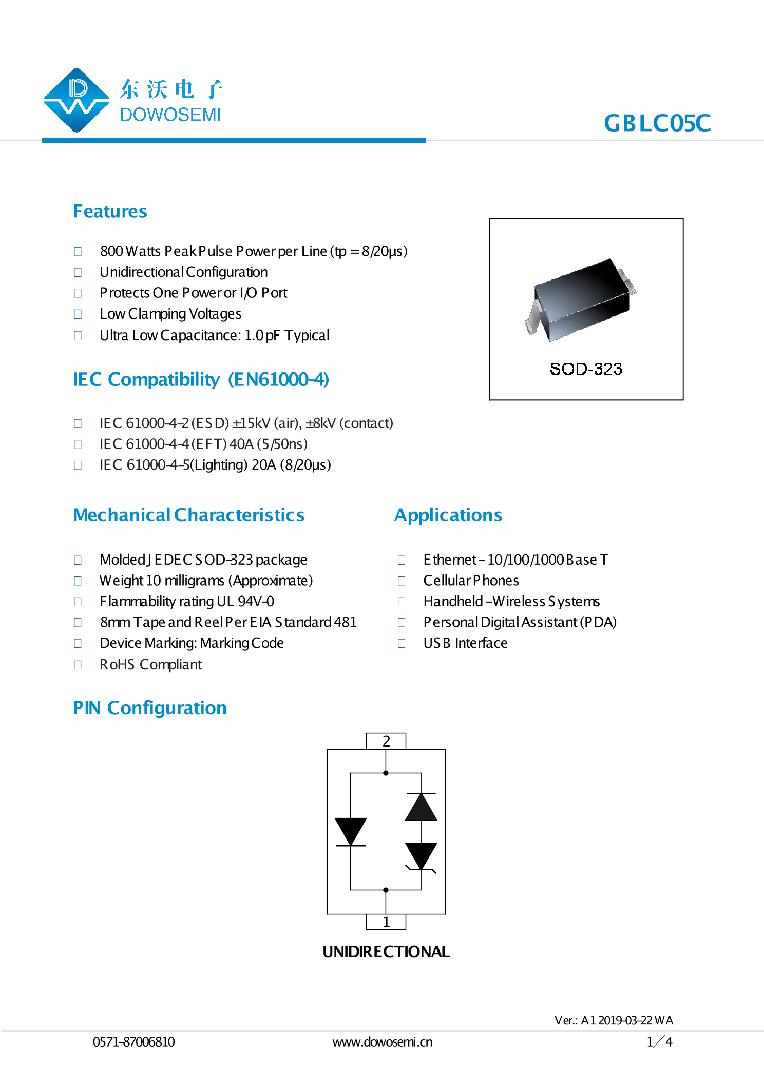 GBLC05C_（DOWO(东沃)）GBLC05C中文资料_价格_PDF手册-立创电子商城