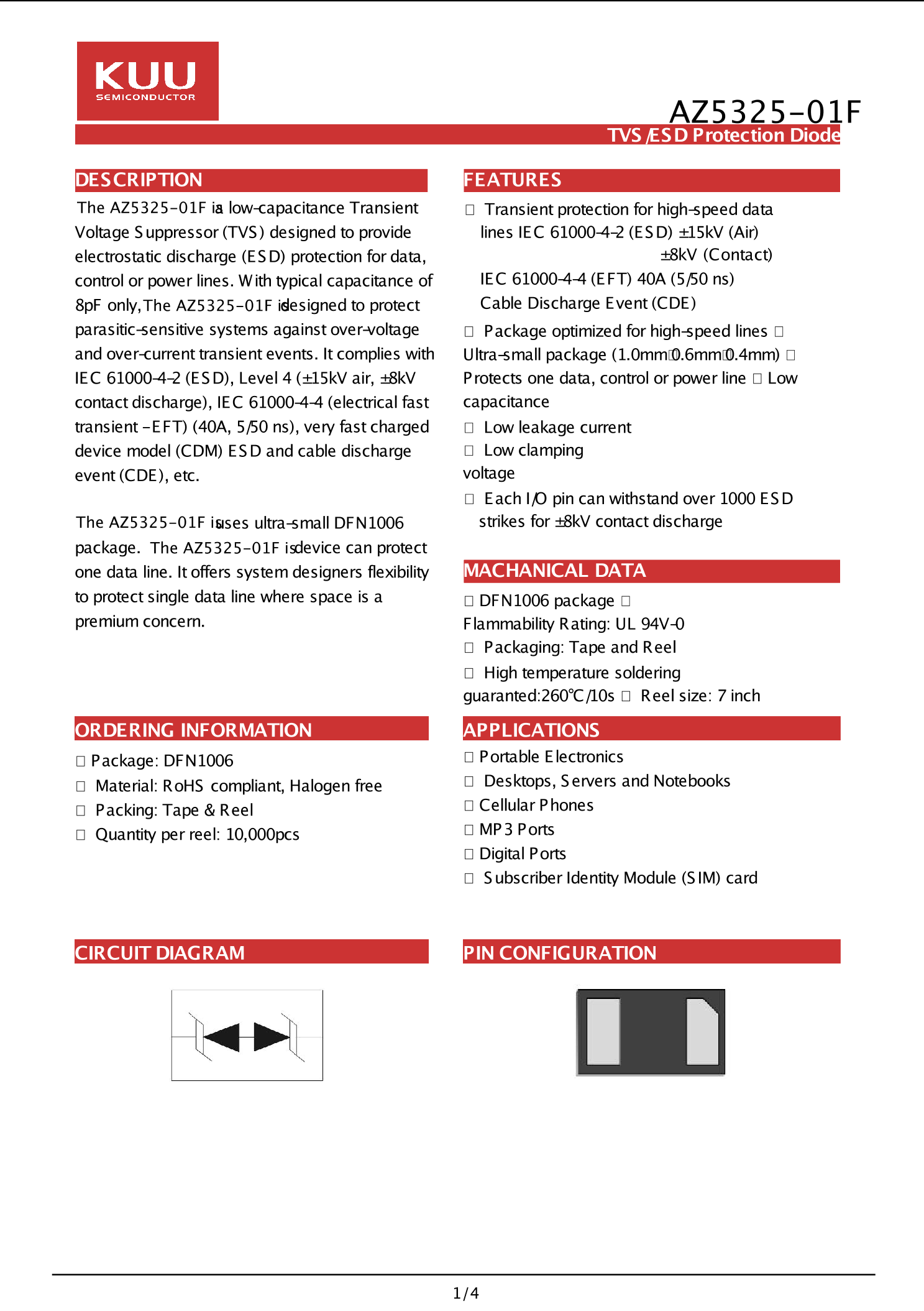 AZ5325-01F_（KUU）AZ5325-01F中文资料_价格_PDF手册-立创电子商城