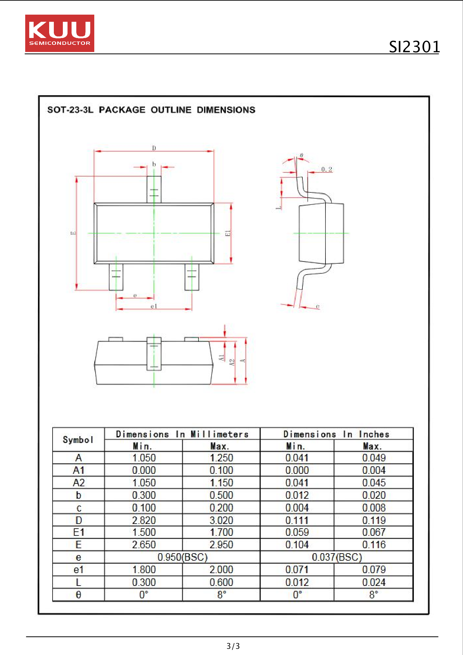 SI2301_（KUU）SI2301中文资料_价格_PDF手册-立创电子商城