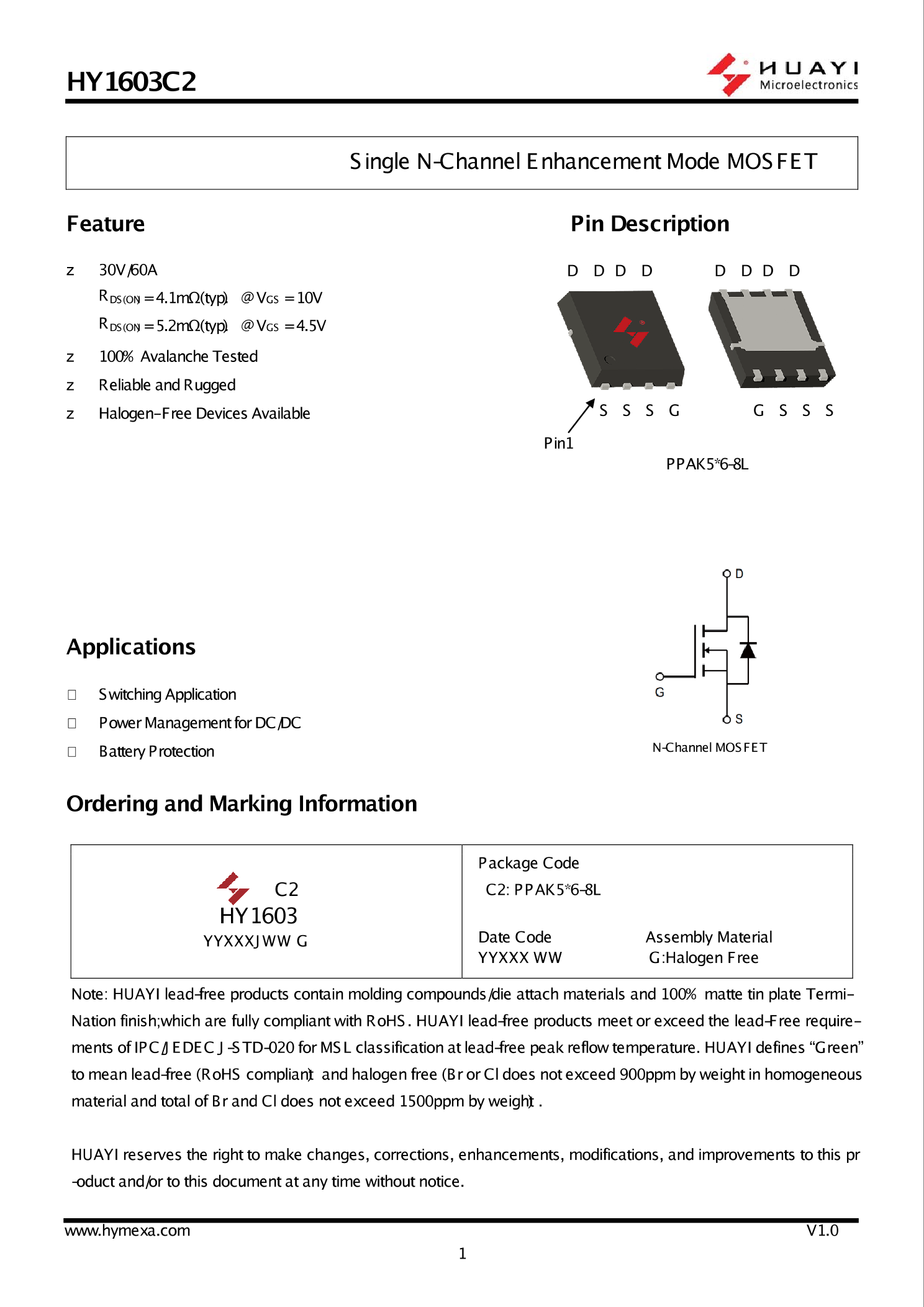 HY1603C2_（HUAYI(华羿微)）HY1603C2中文资料_价格_PDF手册-立创电子商城