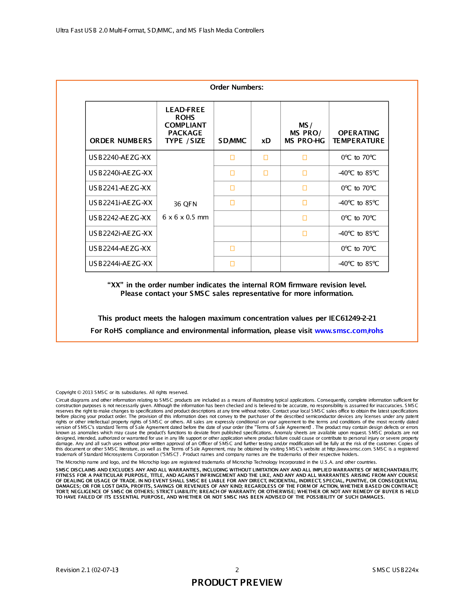 USB2240I-AEZG-06_（MICROCHIP(美国微芯)）USB2240I-AEZG-06中文资料_价格_PDF手册-立创电子商城